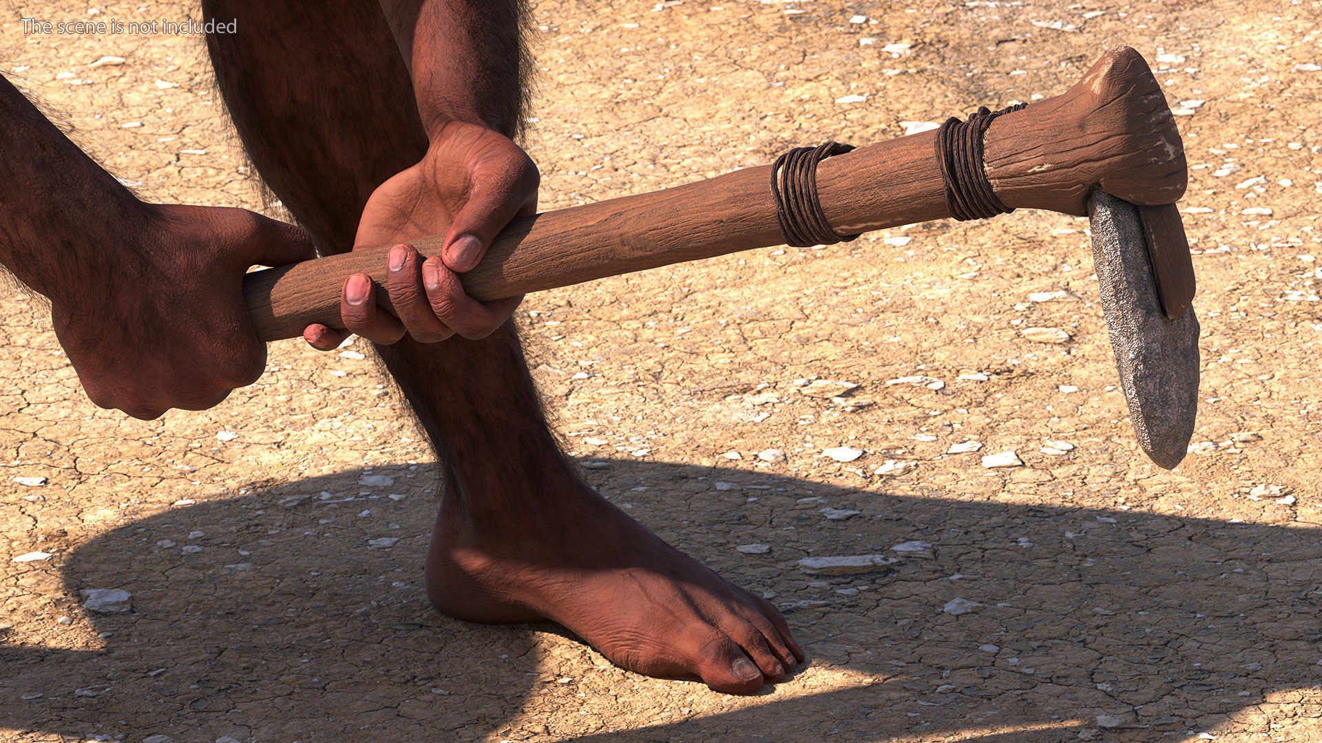 Homo Erectus With A Prehistoric Stone Hoe Fur 3D - TurboSquid 2169491