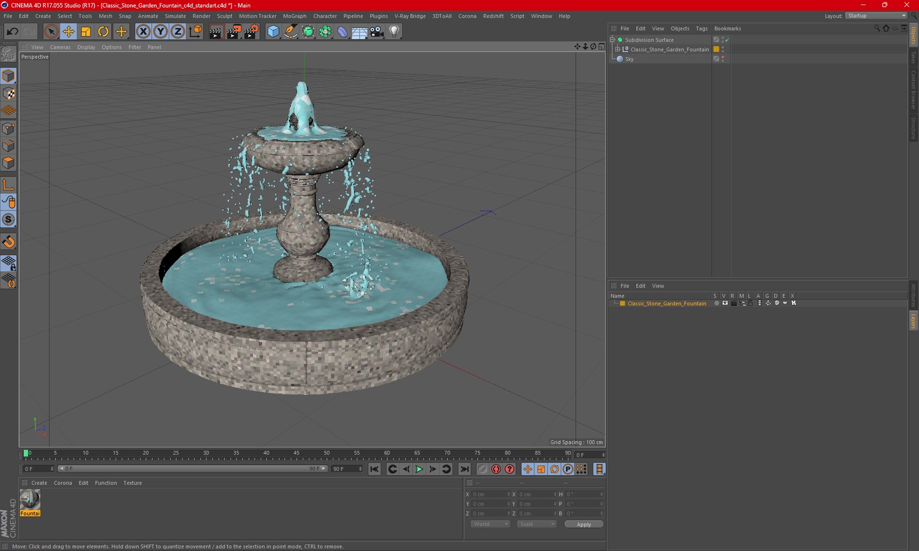 3D Model Classic Stone Garden Fountain - TurboSquid 2236633
