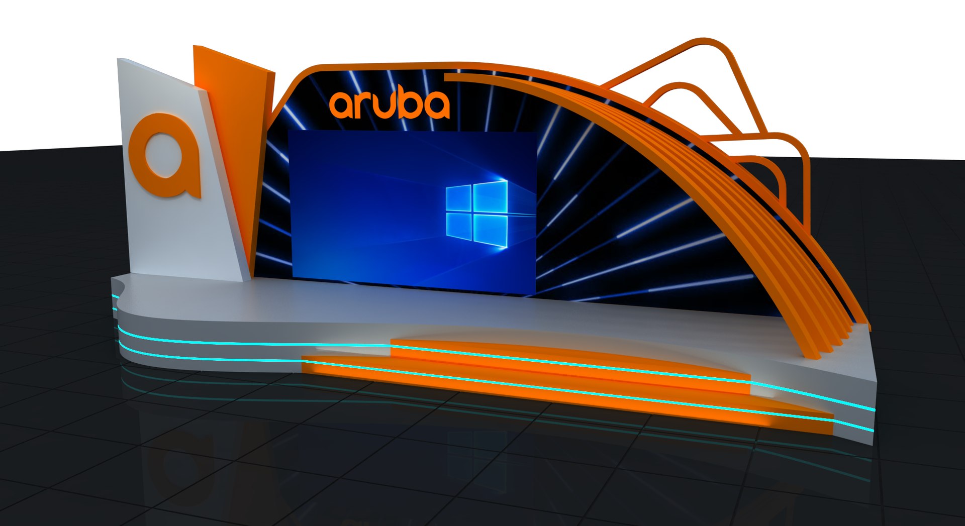 3D 2 SIDE OPEN STAND 8X3 - TurboSquid 1980620