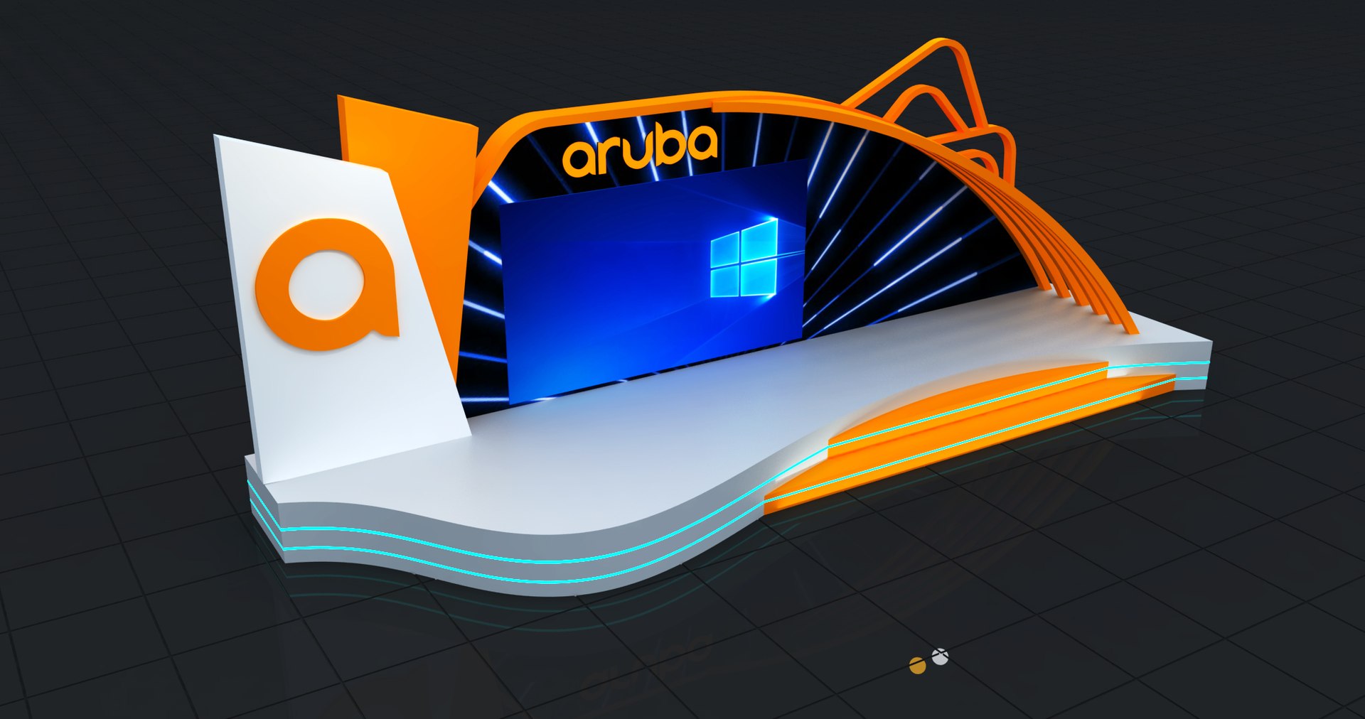 3D 2 SIDE OPEN STAND 8X3 - TurboSquid 1980620