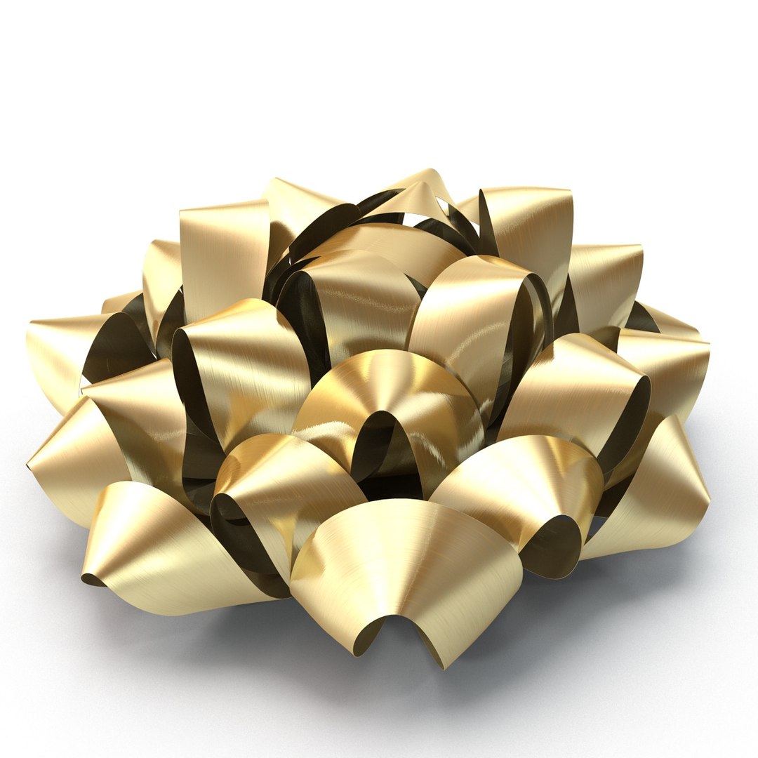 Gold Gift Bow 3d 3ds