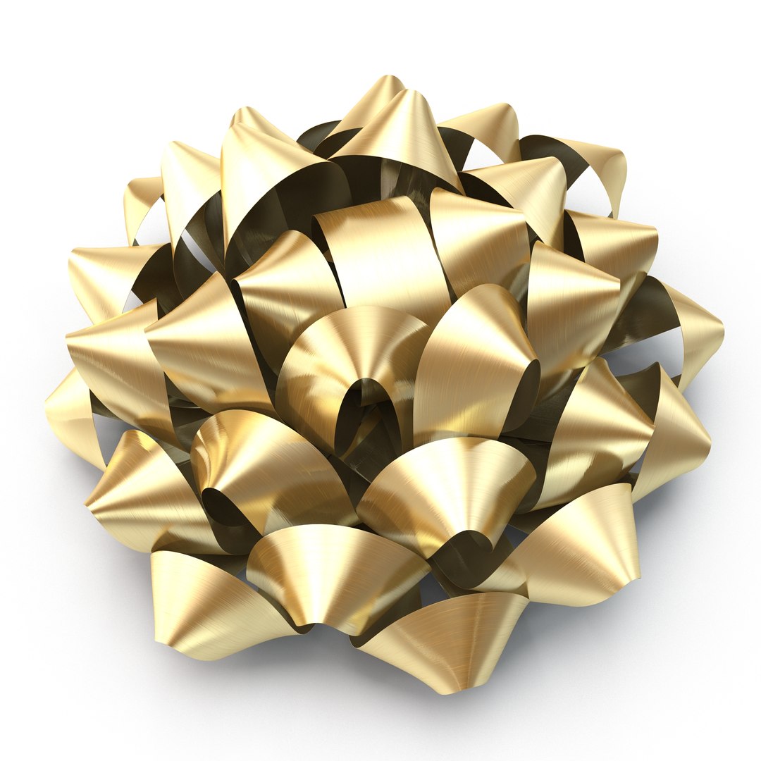 Gold Gift Bow 3d 3ds