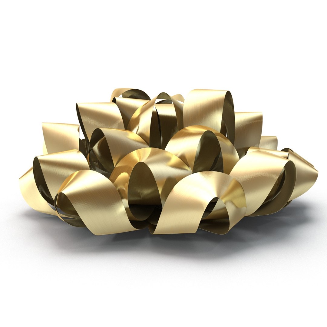 Gold Gift Bow 3d 3ds
