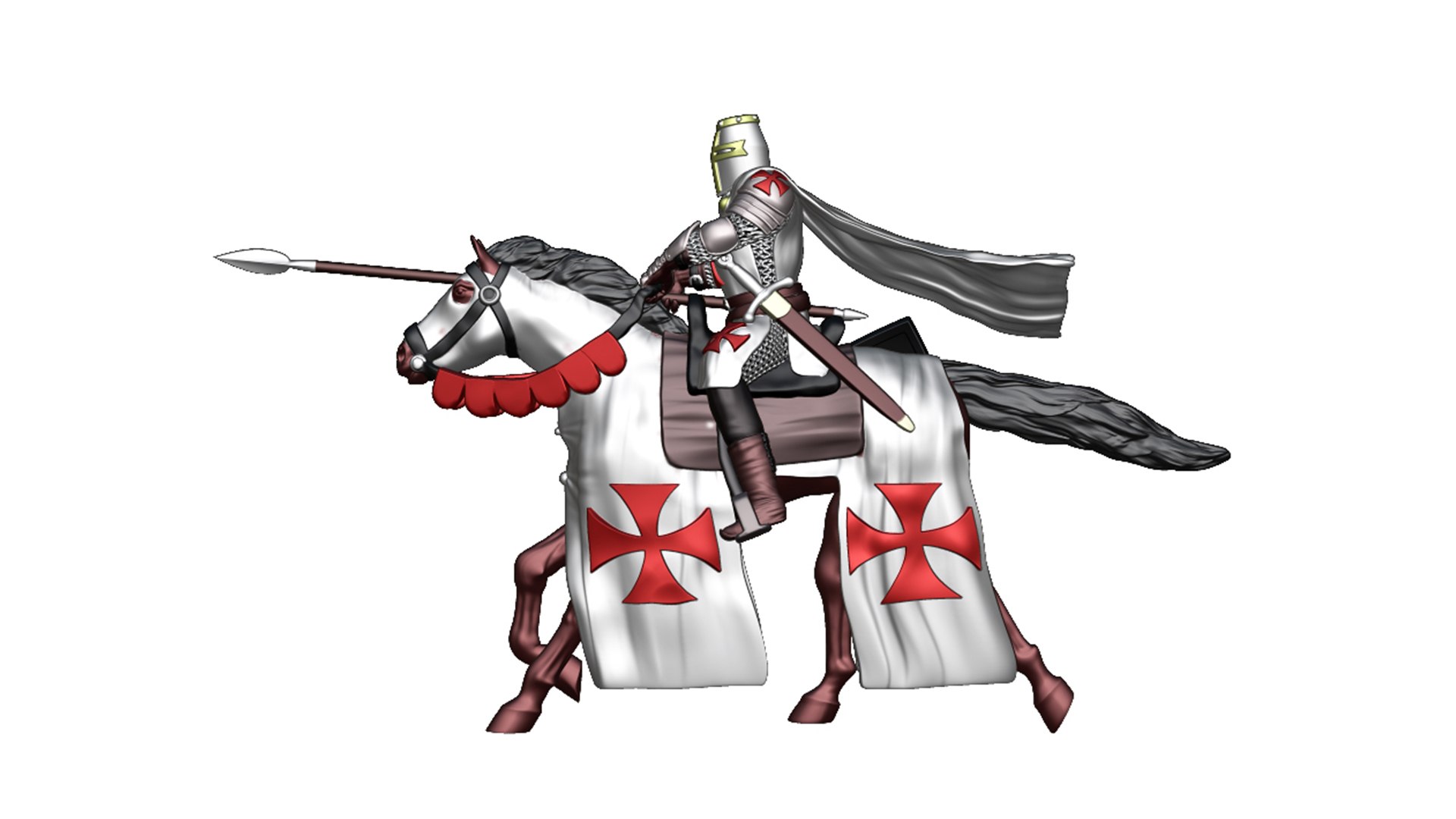 3D Templar Cavalry 6 Models Fourth Set - TurboSquid 2320158