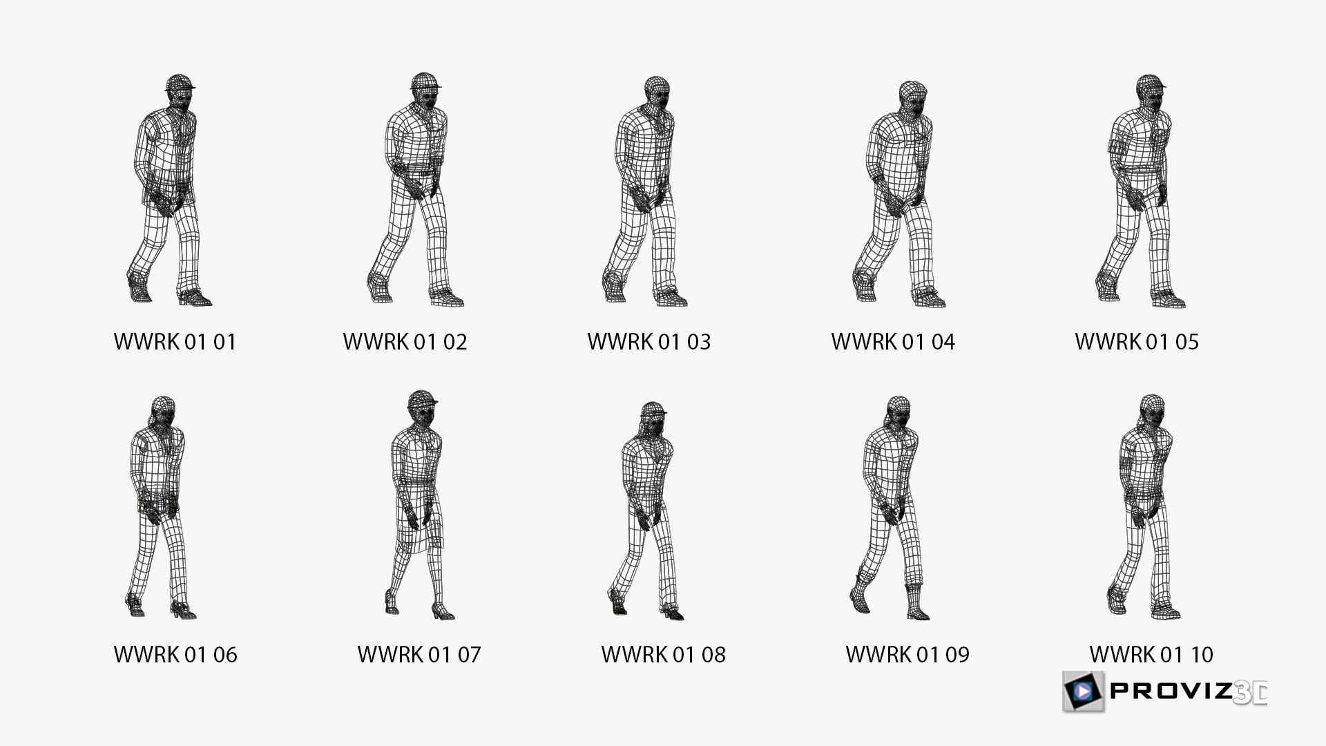 Walking Workers People 3d Model