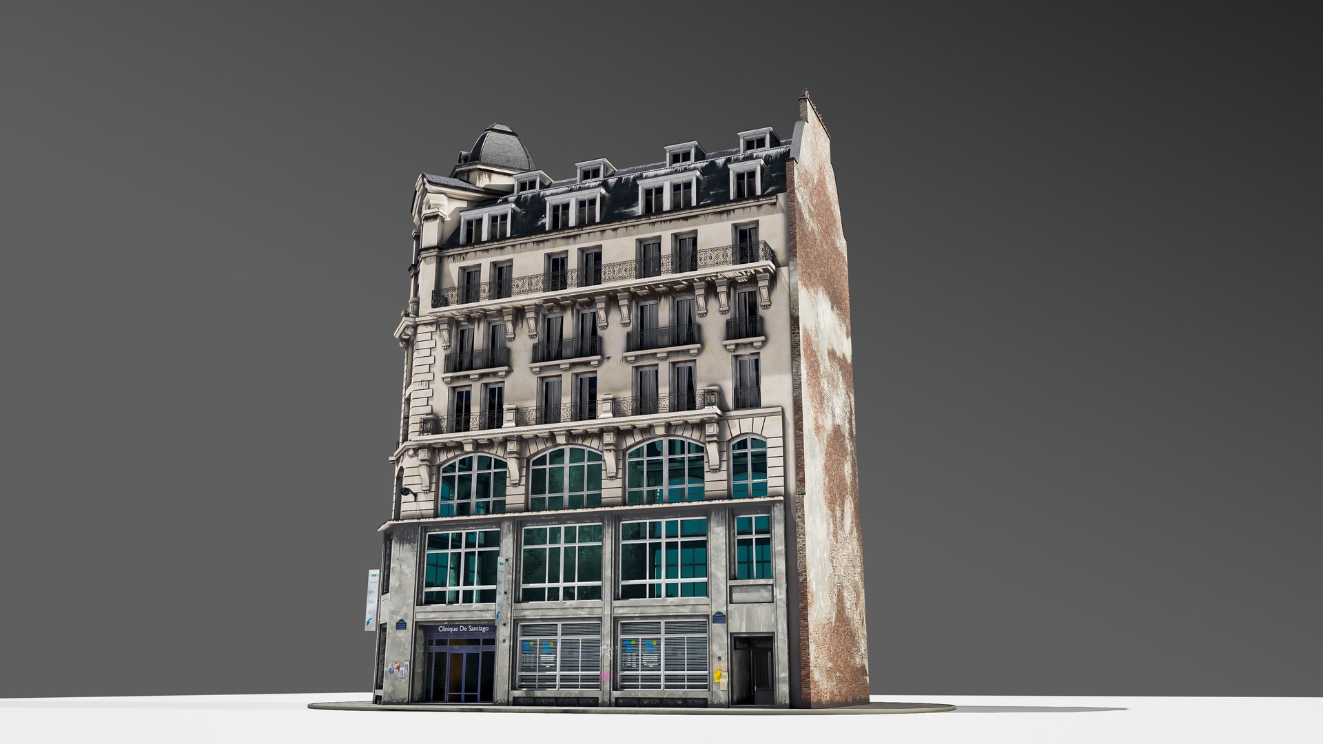 3D Parisian Street Corner Building - TurboSquid 2356263