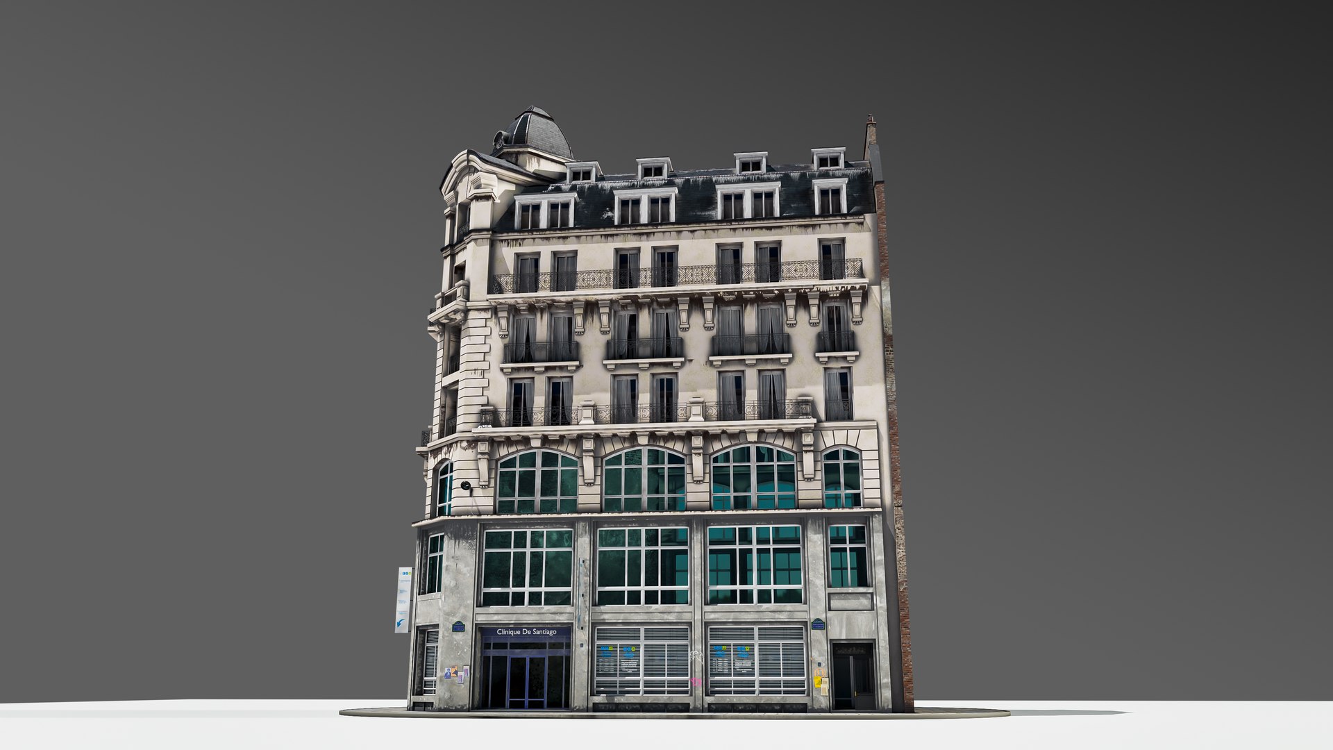 3D Parisian Street Corner Building - TurboSquid 2356263