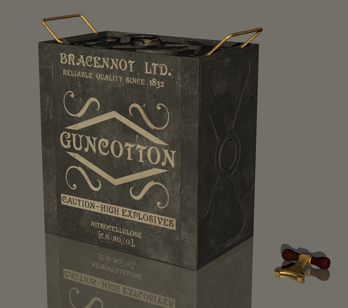 Gun cotton case 3D model - TurboSquid 1393317