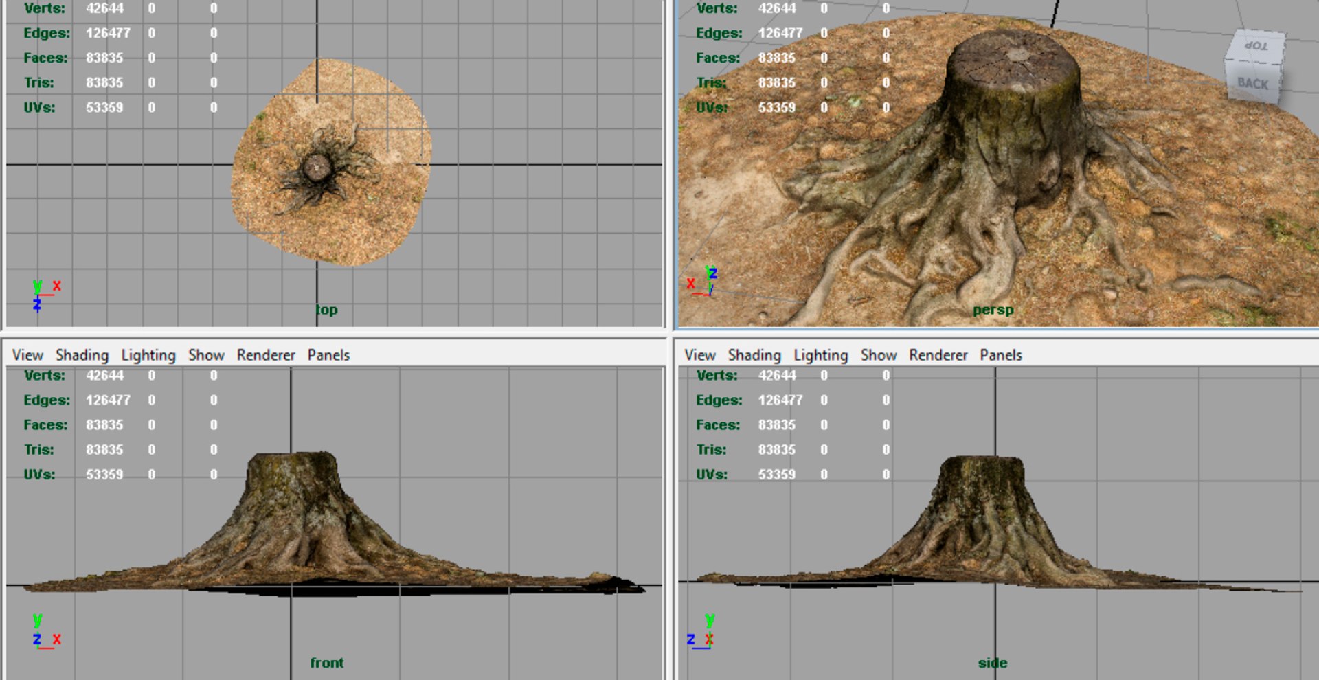 3D Realistic Tree Stump - TurboSquid 1163938