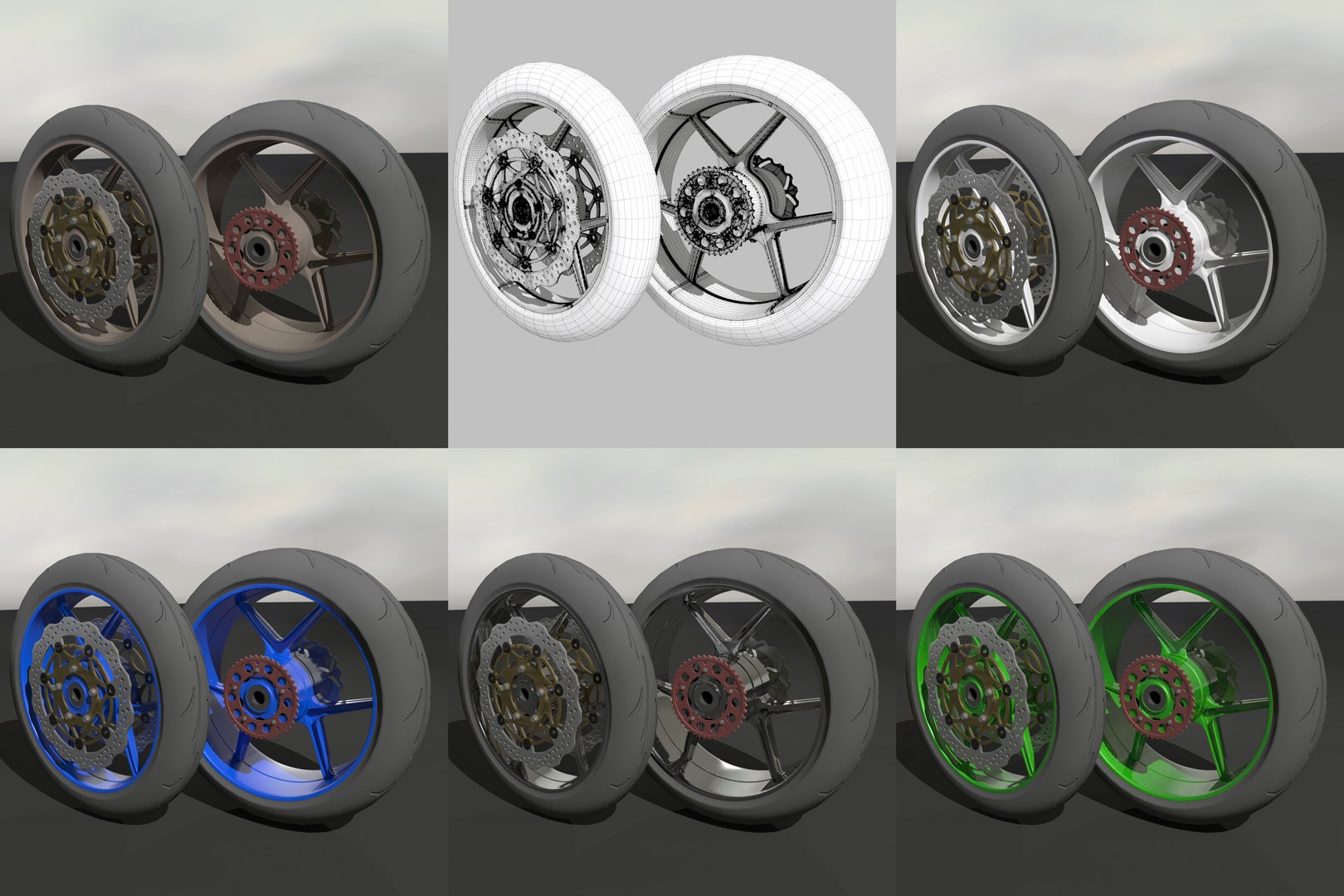 Motorcycle Wheel Tire 3d Max