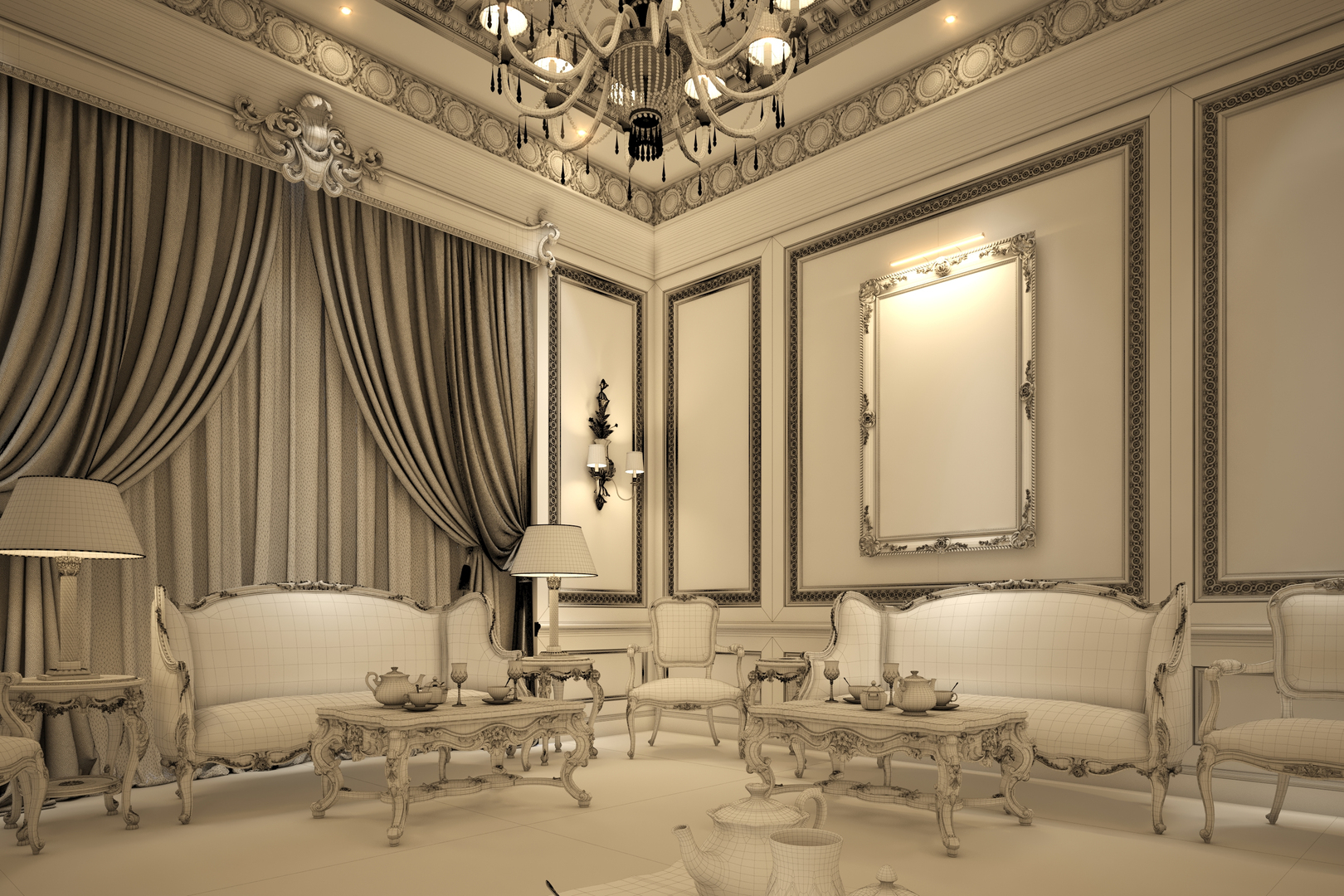 3D living room scene model - TurboSquid 1285091