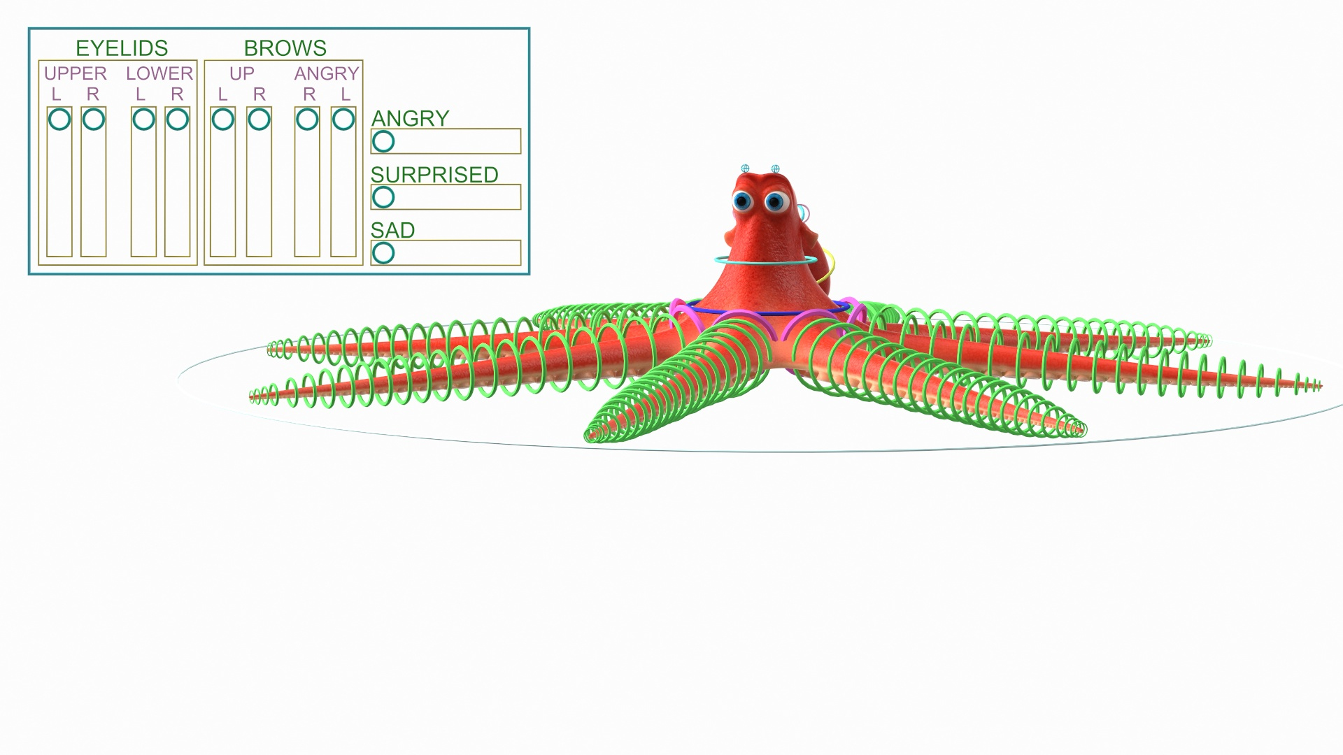 Octopus Cartoon Character Rigged Model - TurboSquid 1971828
