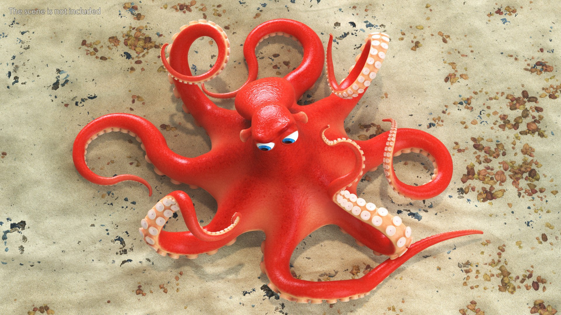 Octopus Cartoon Character Rigged Model - TurboSquid 1971828