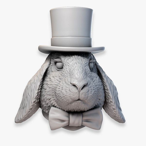 Rabbit Head Sculpture Top Hat Bow Tie STL 3D 모델 - TurboSquid 1984961