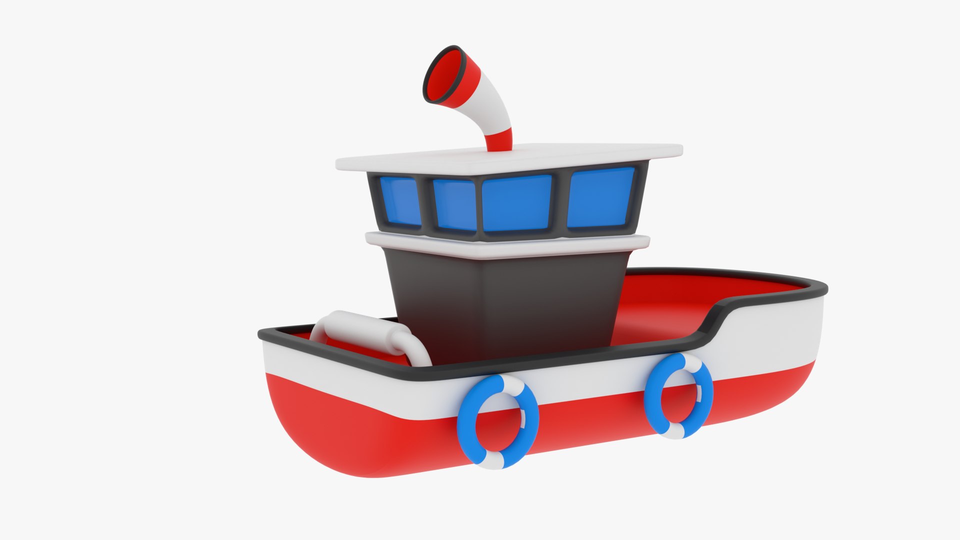 3D Cartoon Boat Model - TurboSquid 2372031