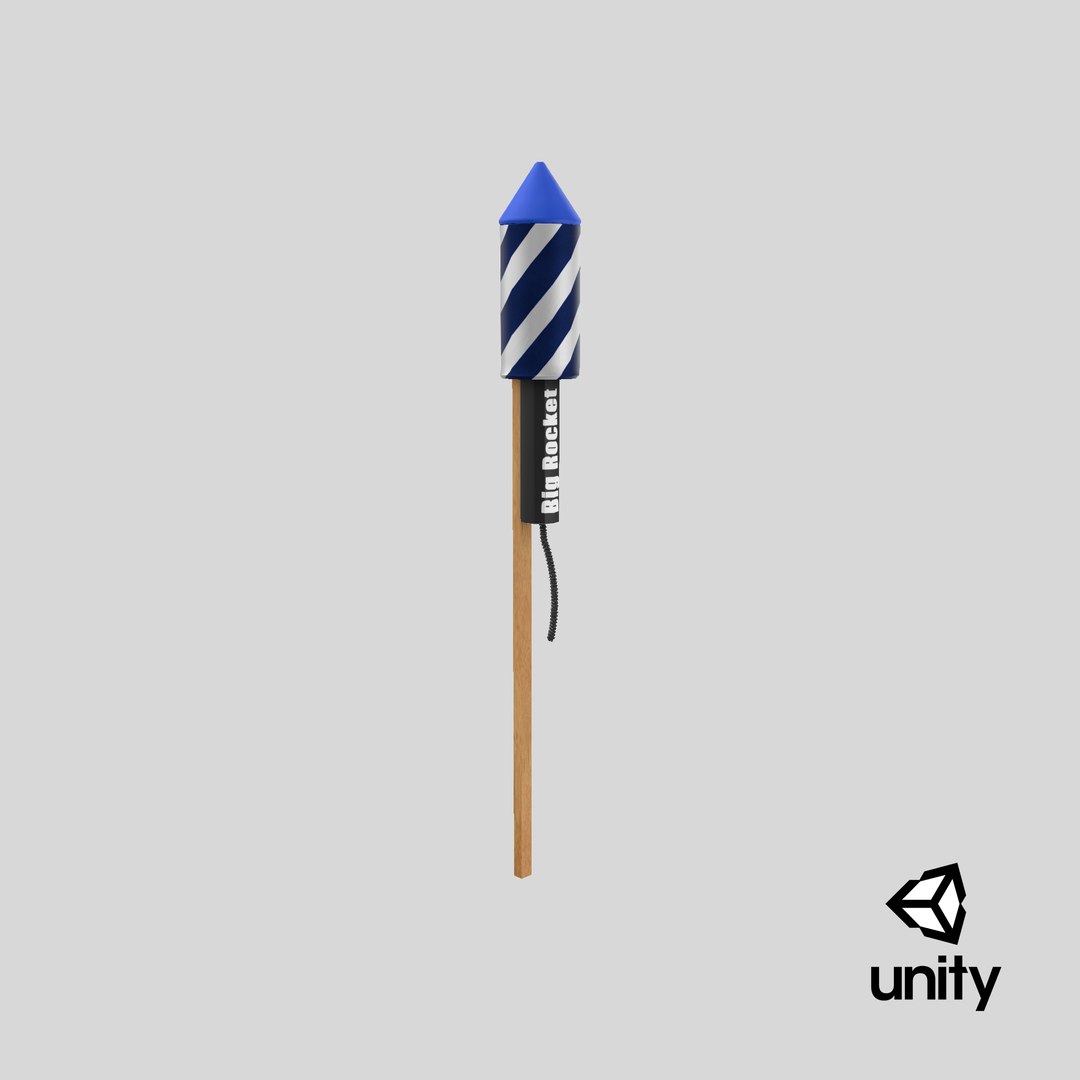 3D Firework Rocket Blue - TurboSquid 1301651