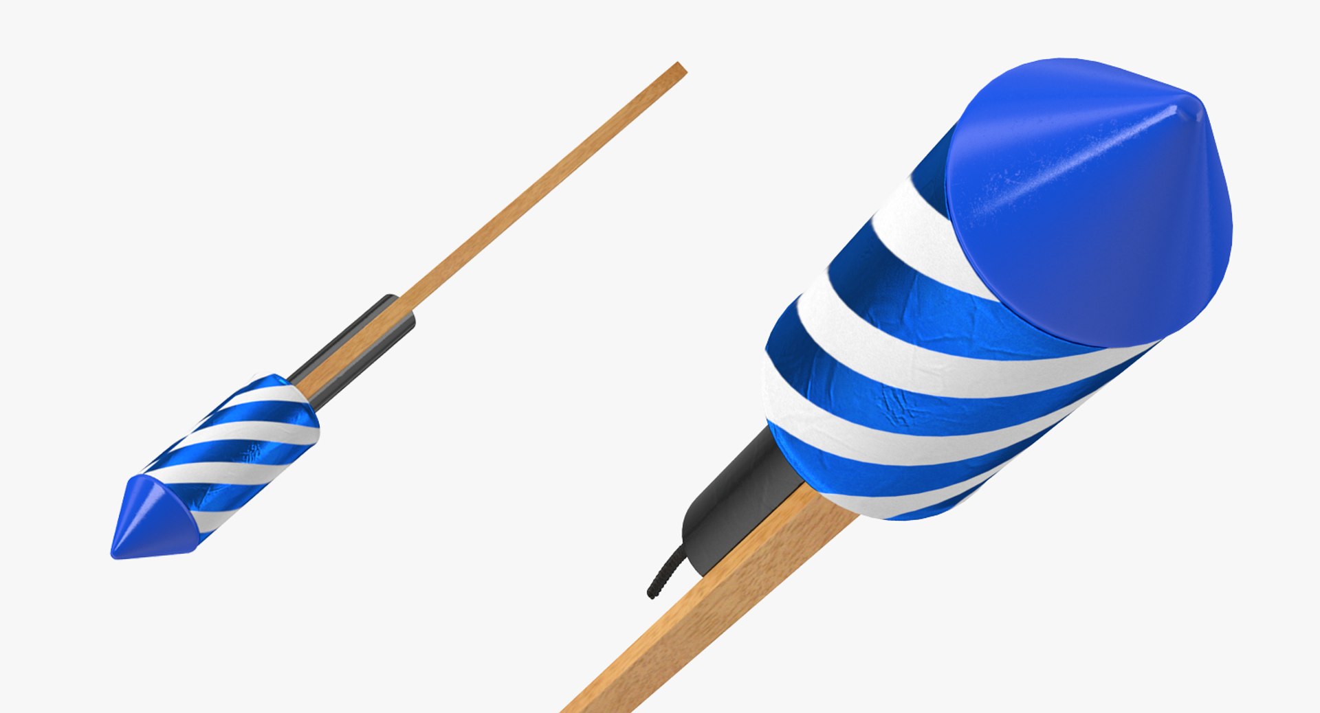 3D Firework Rocket Blue - TurboSquid 1301651