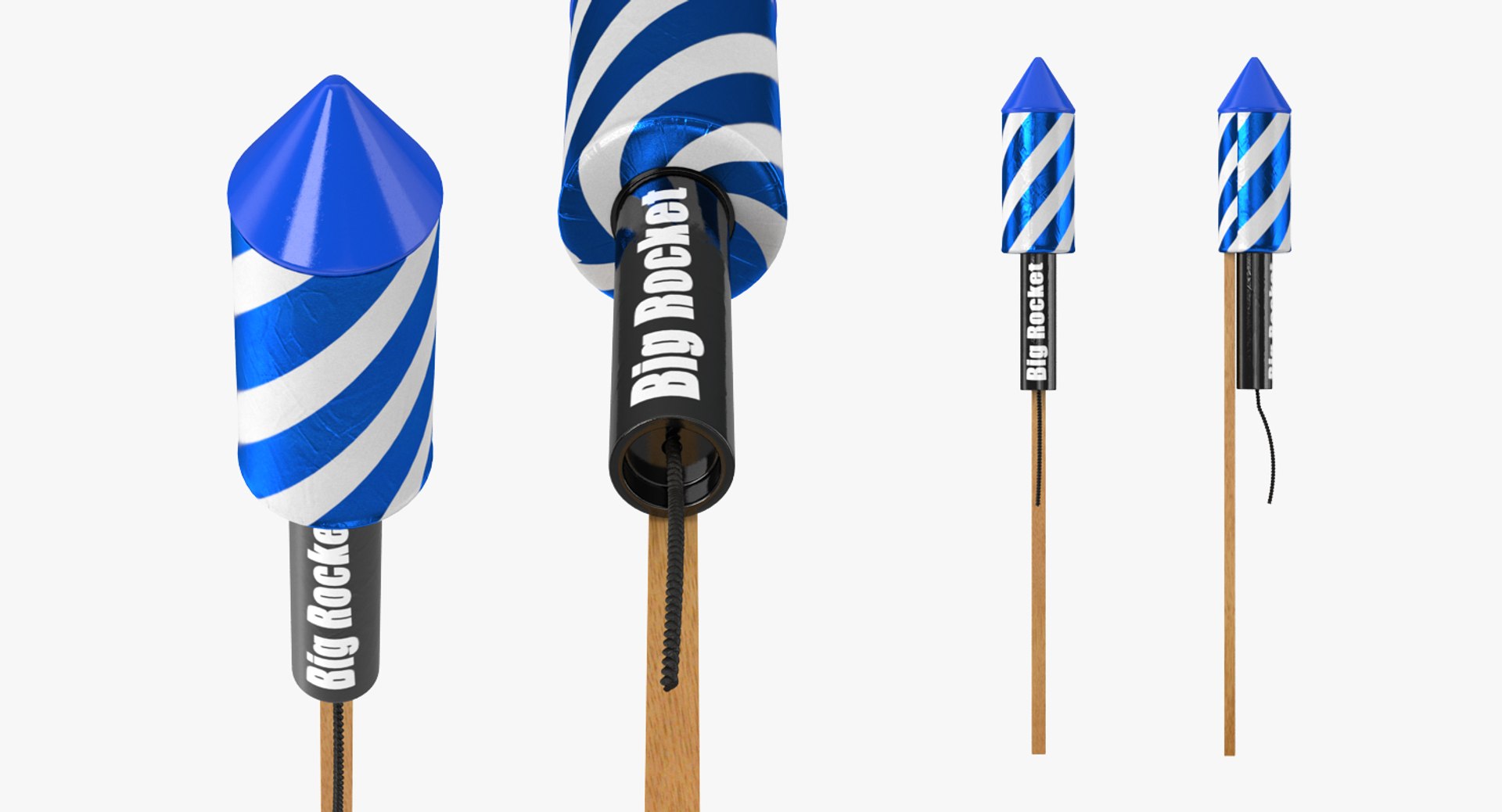 3D Firework Rocket Blue - TurboSquid 1301651