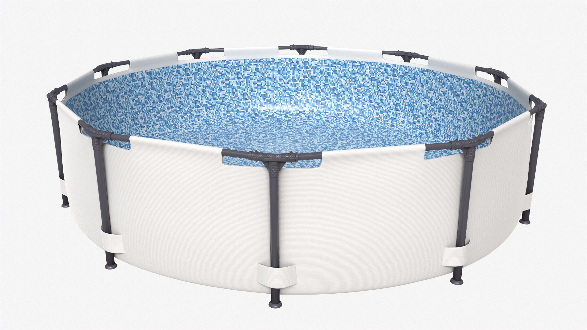 3D Bestway Steel Pro MAX Swimming Pool Frame 10in1 gray 5612Z ...