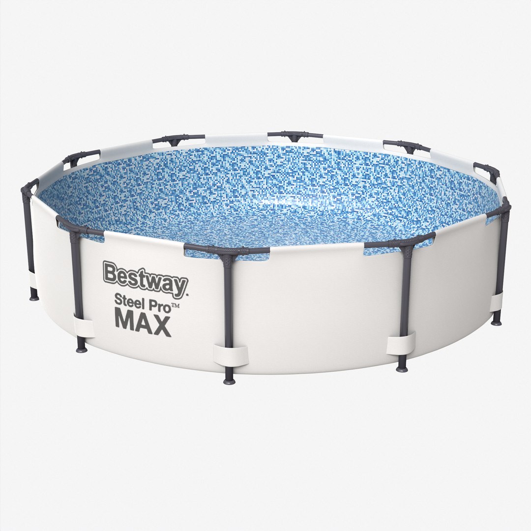 3D Bestway Steel Pro MAX Swimming Pool Frame 10in1 gray 5612Z ...
