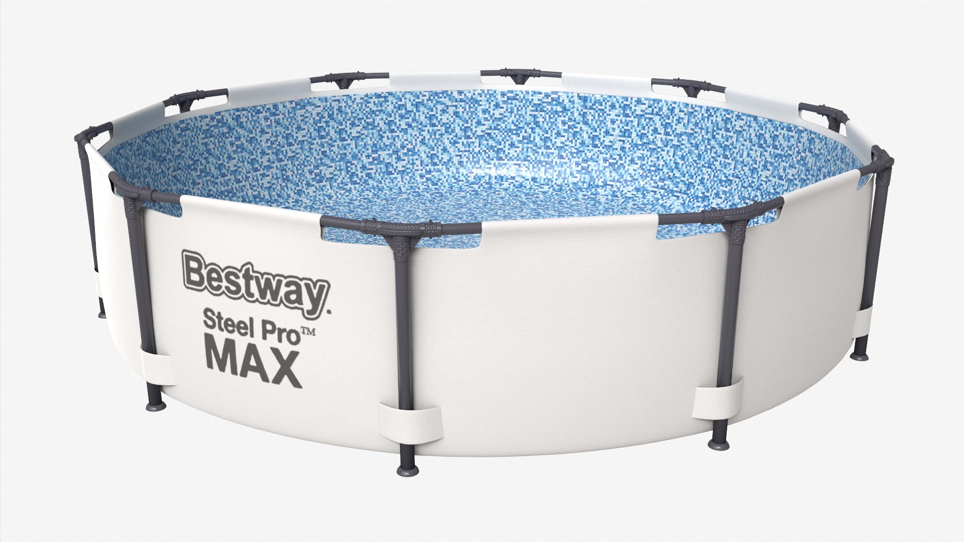 3D Bestway Steel Pro MAX Swimming Pool Frame 10in1 gray 5612Z ...