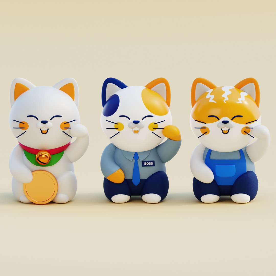 3D Japanese Lucky Cat - TurboSquid 2330160