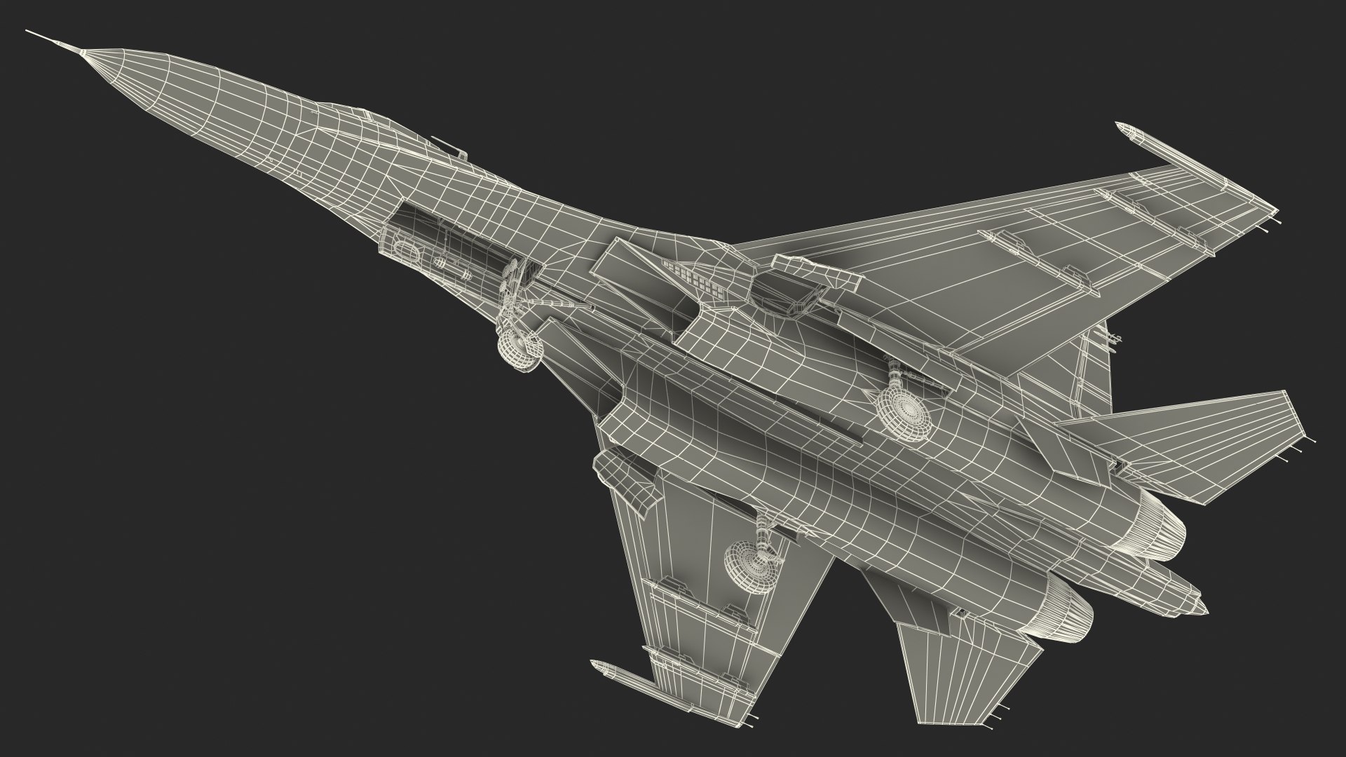 3D Russian Jet Aeroplane Sukhoi Su-27 Flanker Rigged For Cinema 4D ...