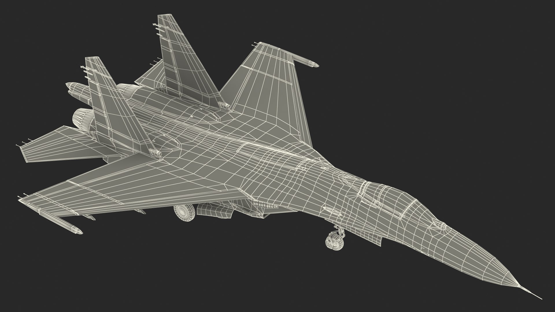 3D Russian Jet Aeroplane Sukhoi Su-27 Flanker Rigged For Cinema 4D ...