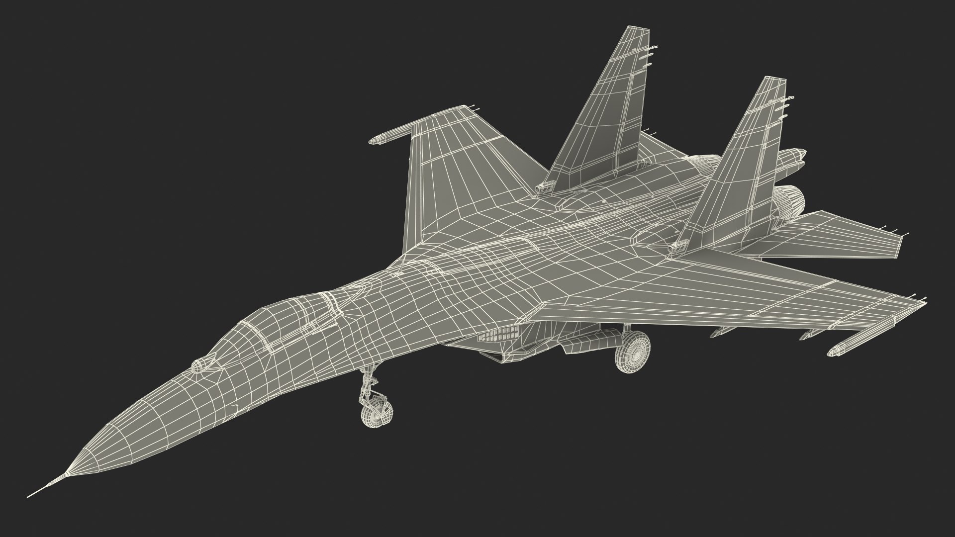 3D Russian Jet Aeroplane Sukhoi Su-27 Flanker Rigged For Cinema 4D ...