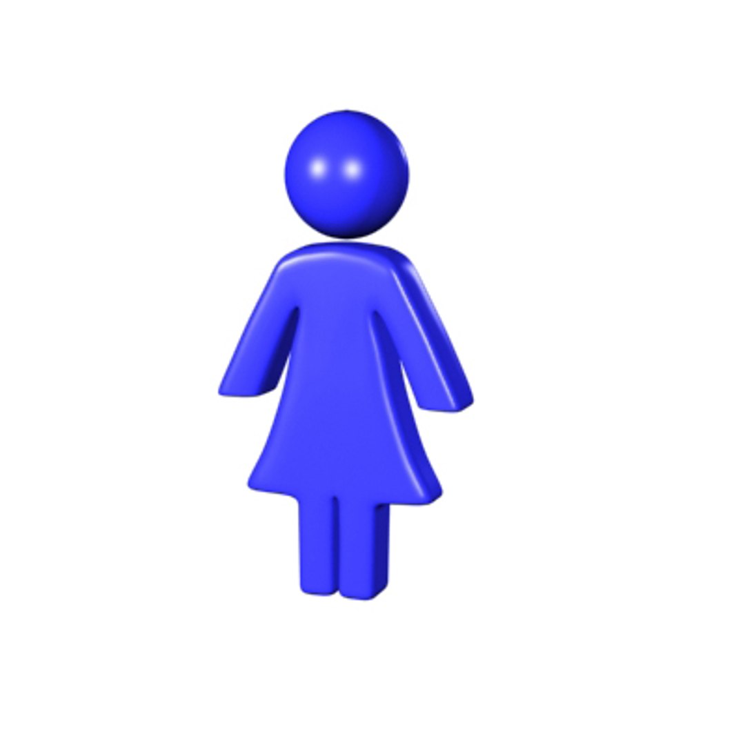 Blue Woman Icon 3d Model