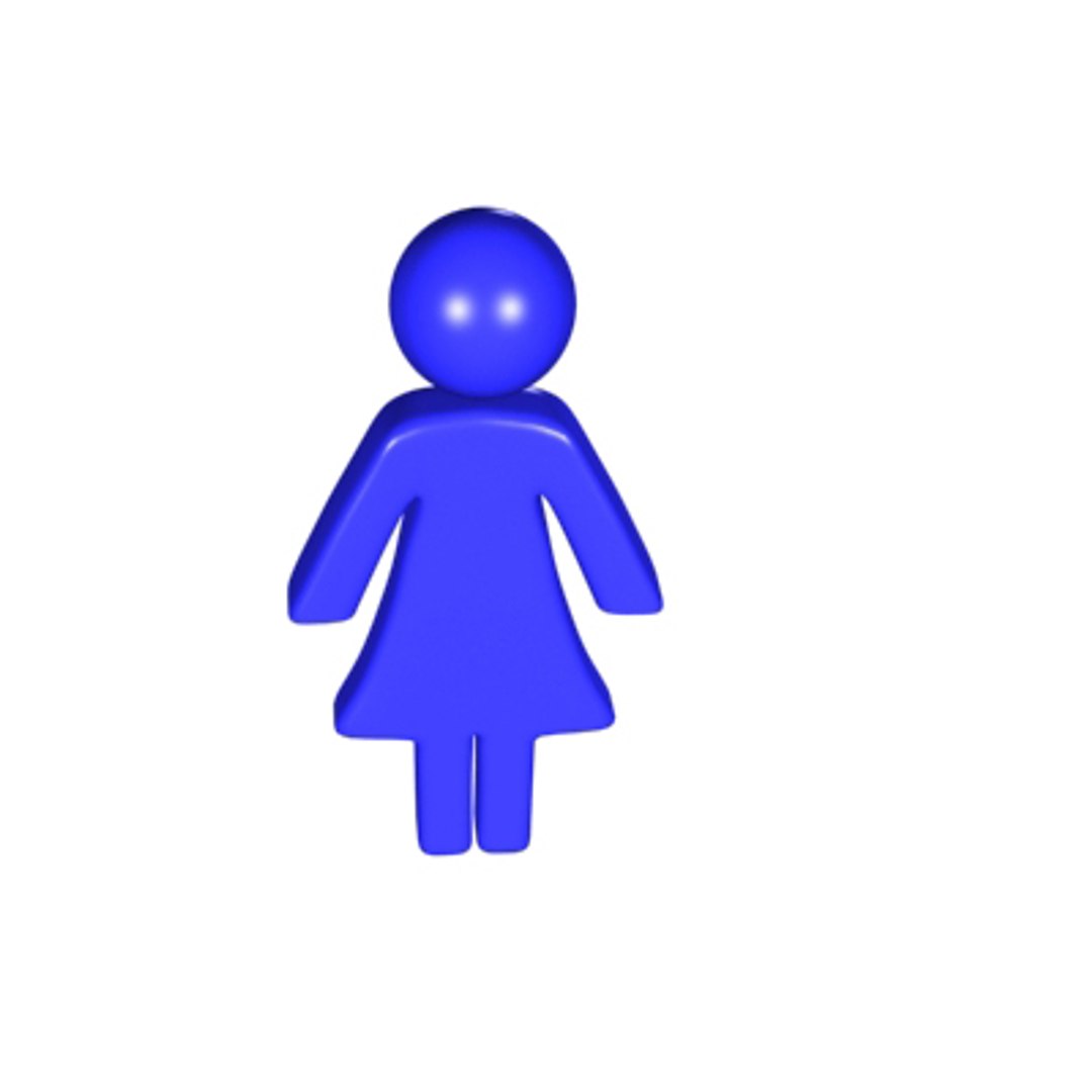 Blue Woman Icon 3d Model