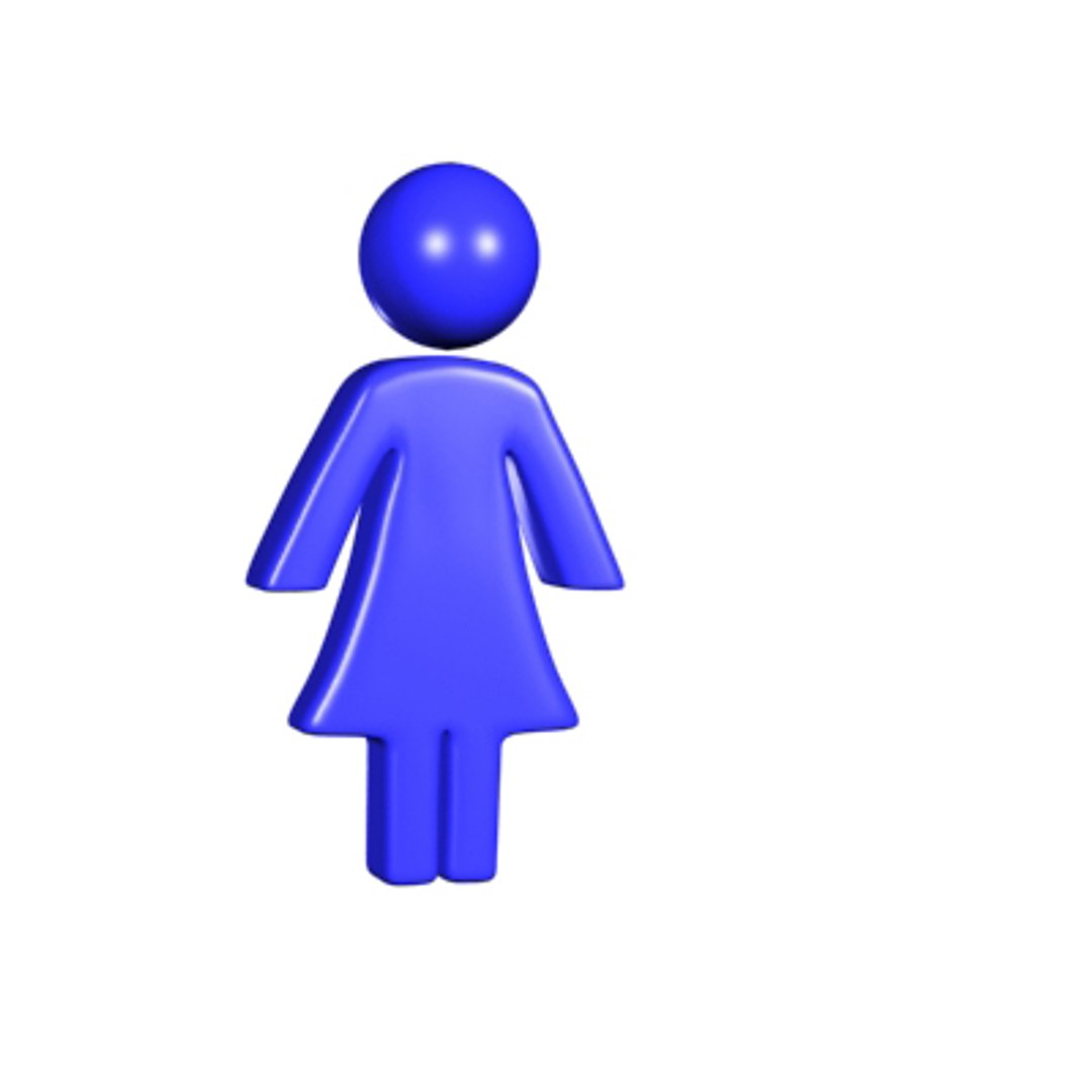 Blue Woman Icon 3d Model