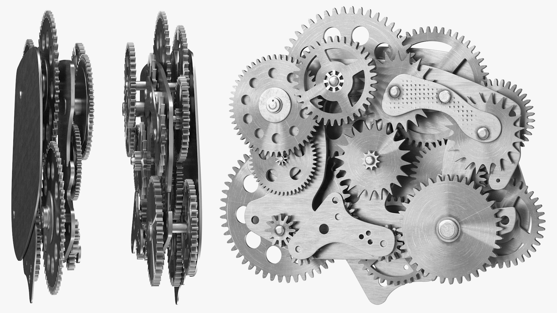 3D Cog Gears Mechanism Silver Model - TurboSquid 1654455