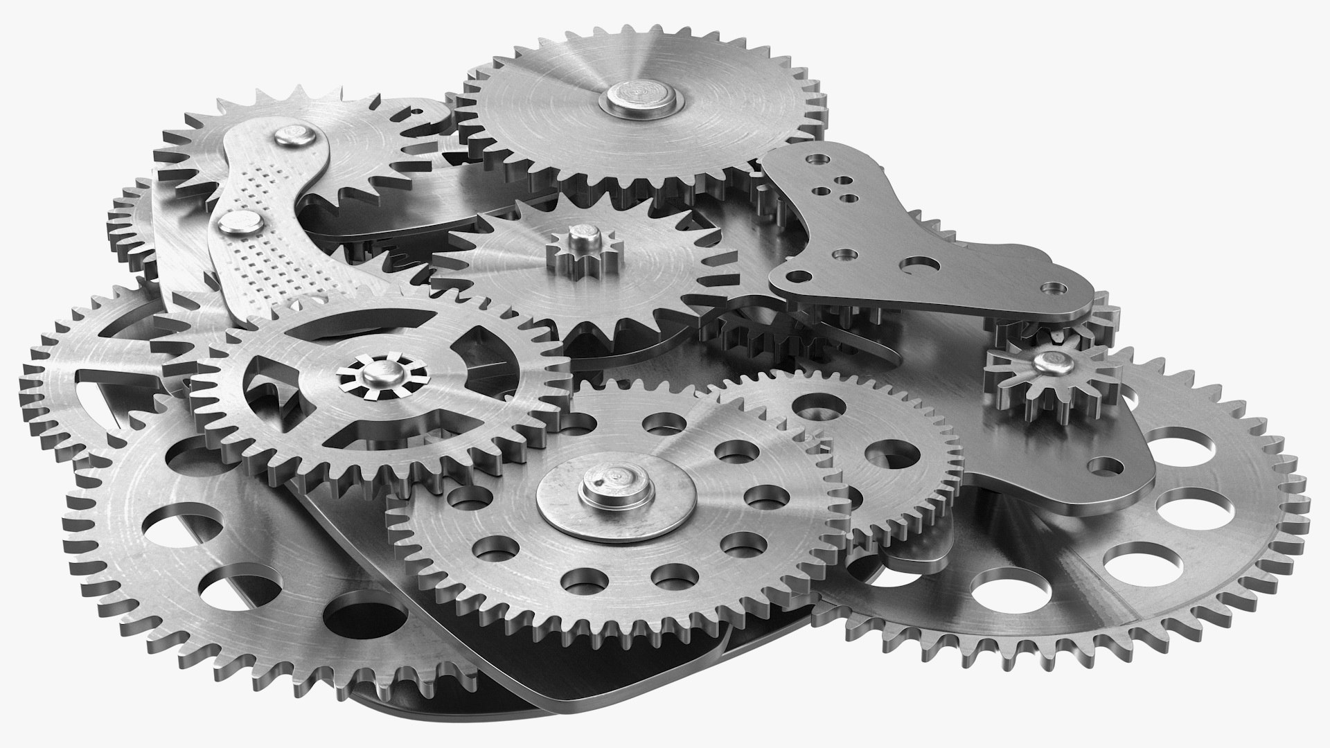 3D Cog Gears Mechanism Silver Model - TurboSquid 1654455