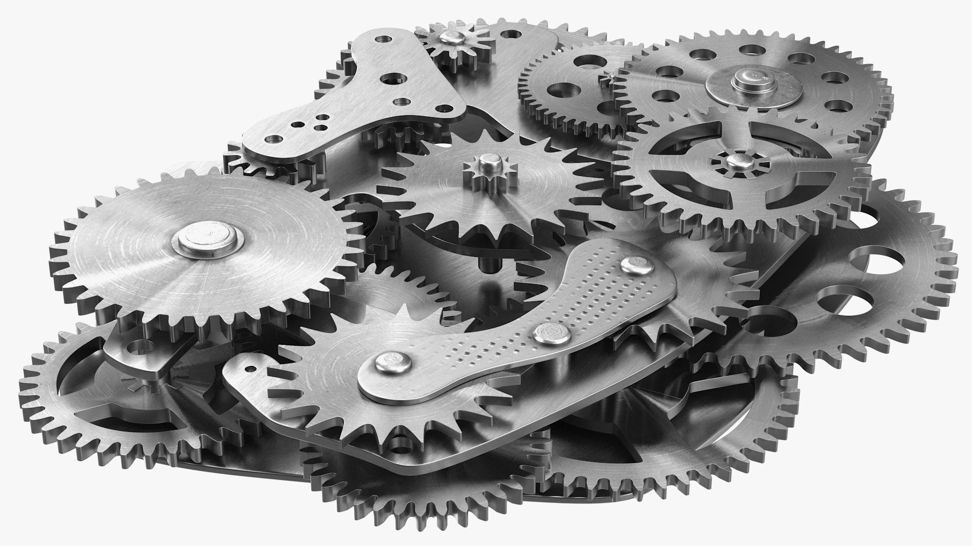 3D Cog Gears Mechanism Silver Model - TurboSquid 1654455