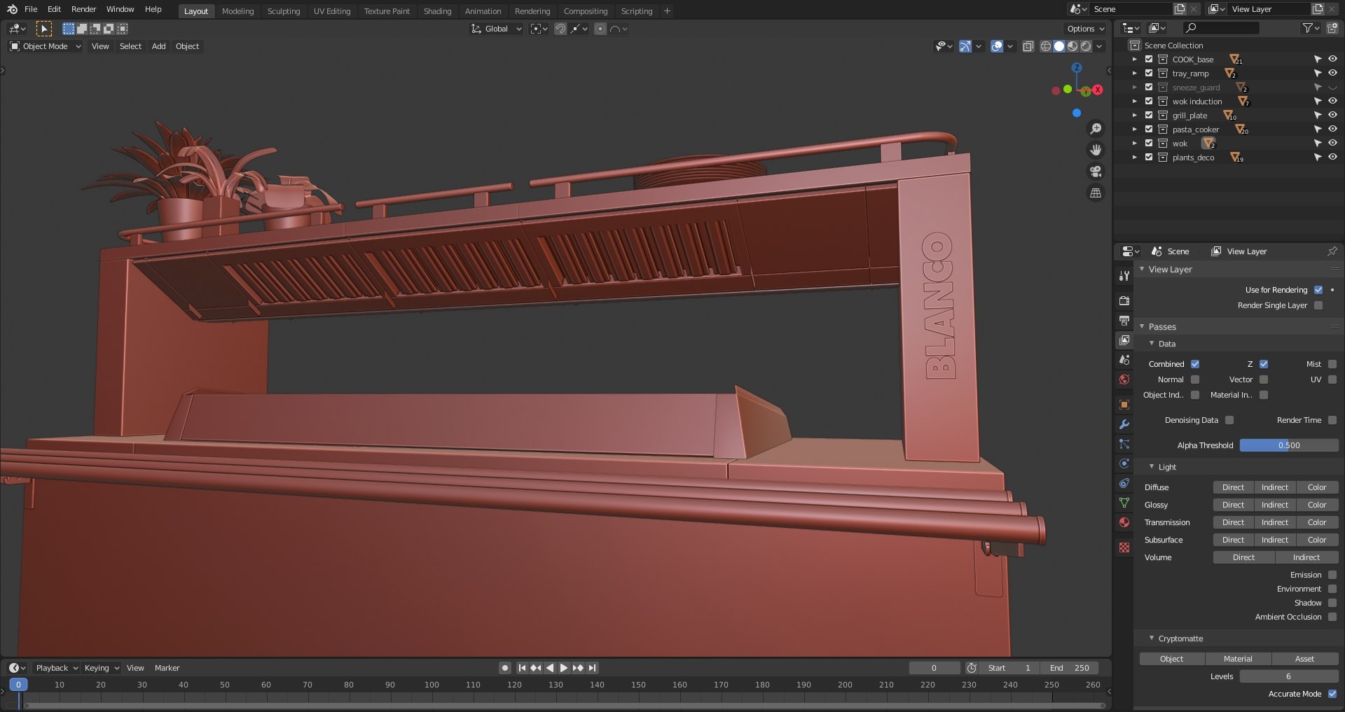 Blanco cook classic front cooker 3D model - TurboSquid 1856741
