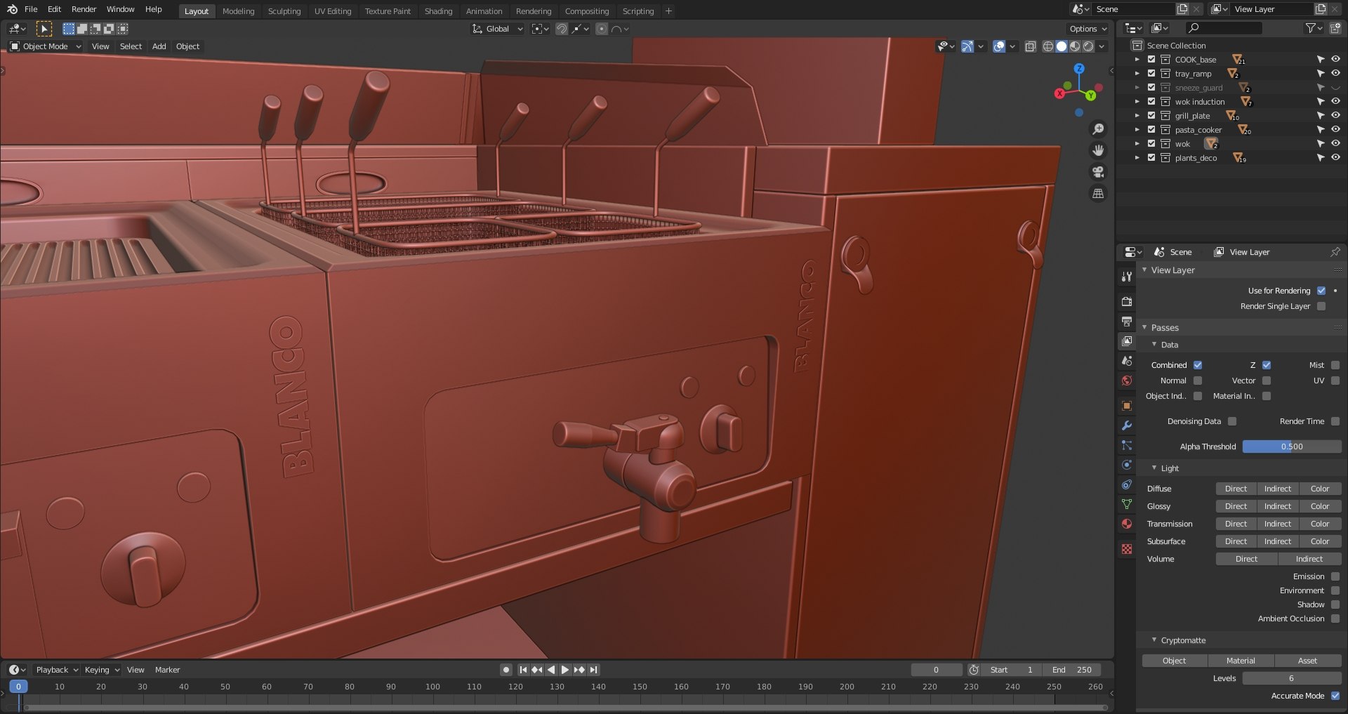 Blanco cook classic front cooker 3D model - TurboSquid 1856741