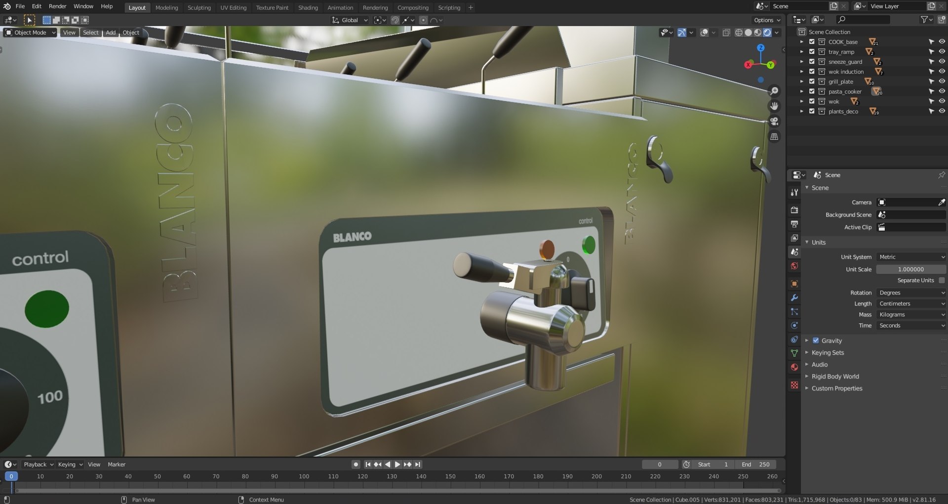 Blanco cook classic front cooker 3D model - TurboSquid 1856741