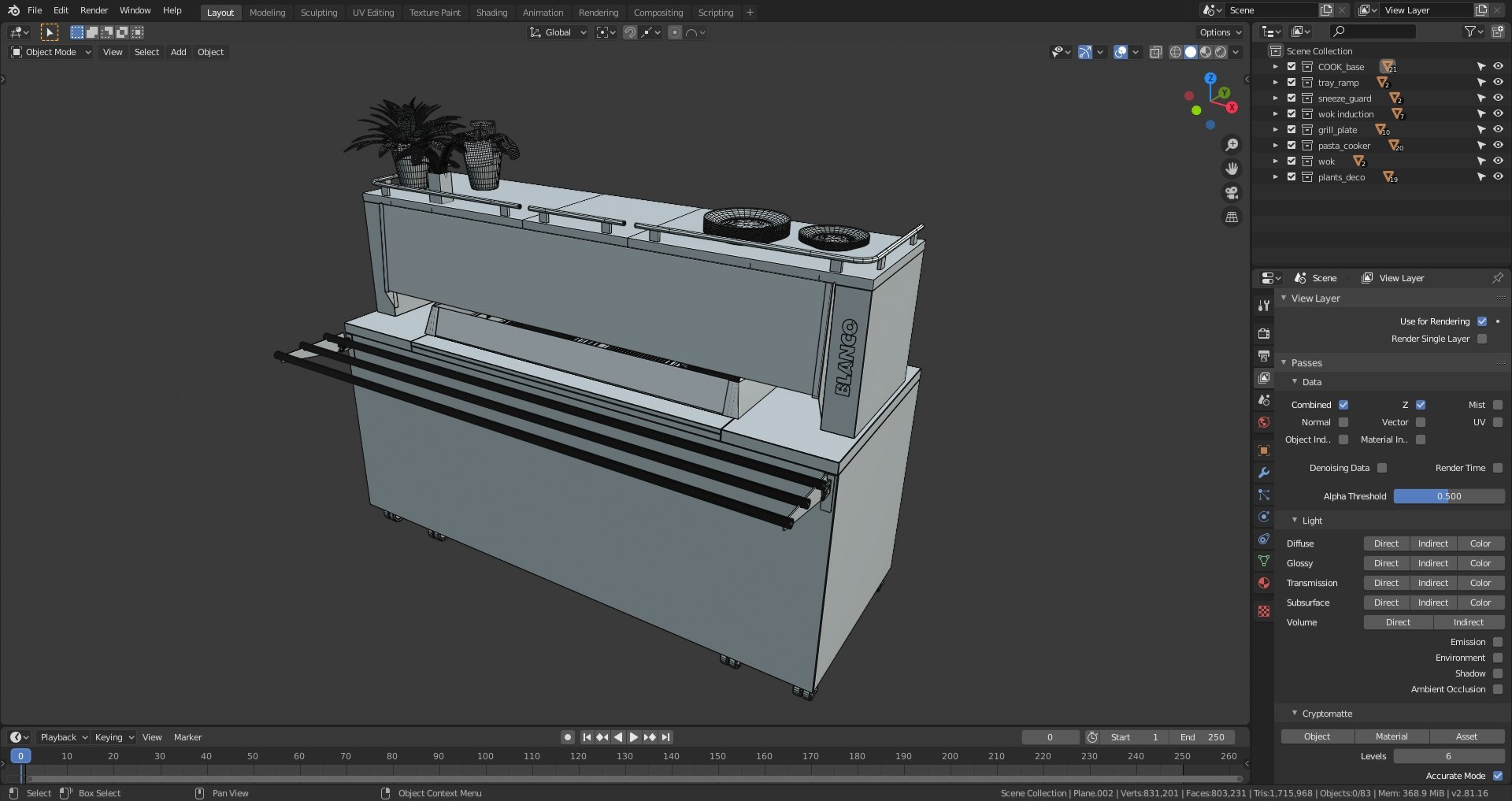 Blanco cook classic front cooker 3D model - TurboSquid 1856741