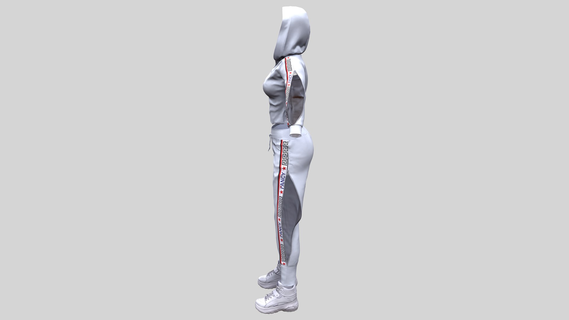 Female Hip-Hop Sports Outfit 3D Model - TurboSquid 2001247