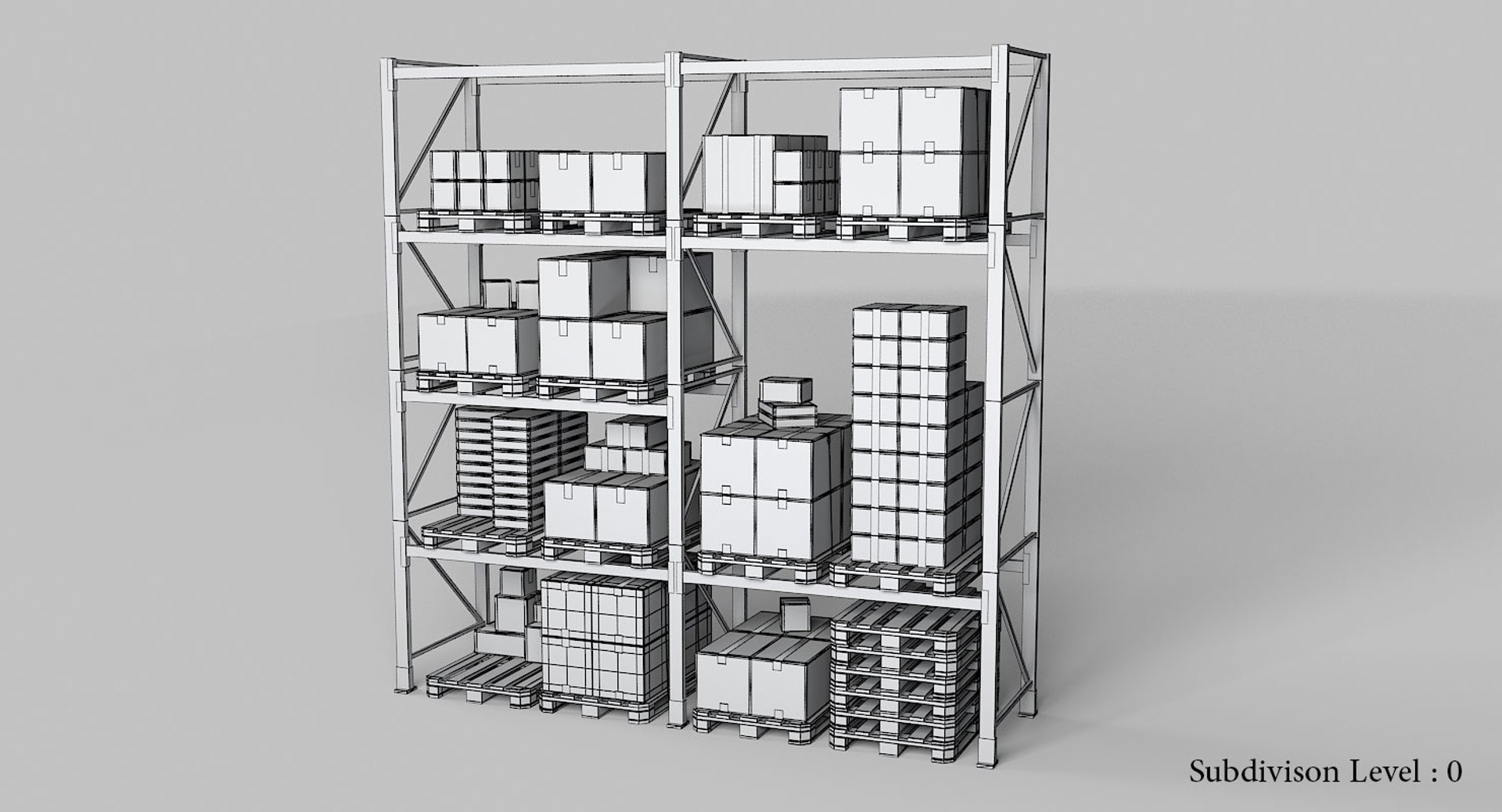 3D Pallet Rack - TurboSquid 1265174