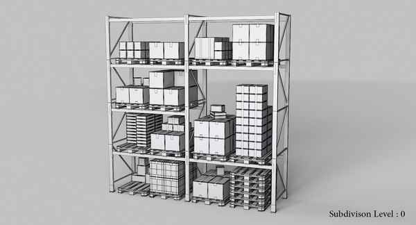 3D pallet rack - TurboSquid 1265174