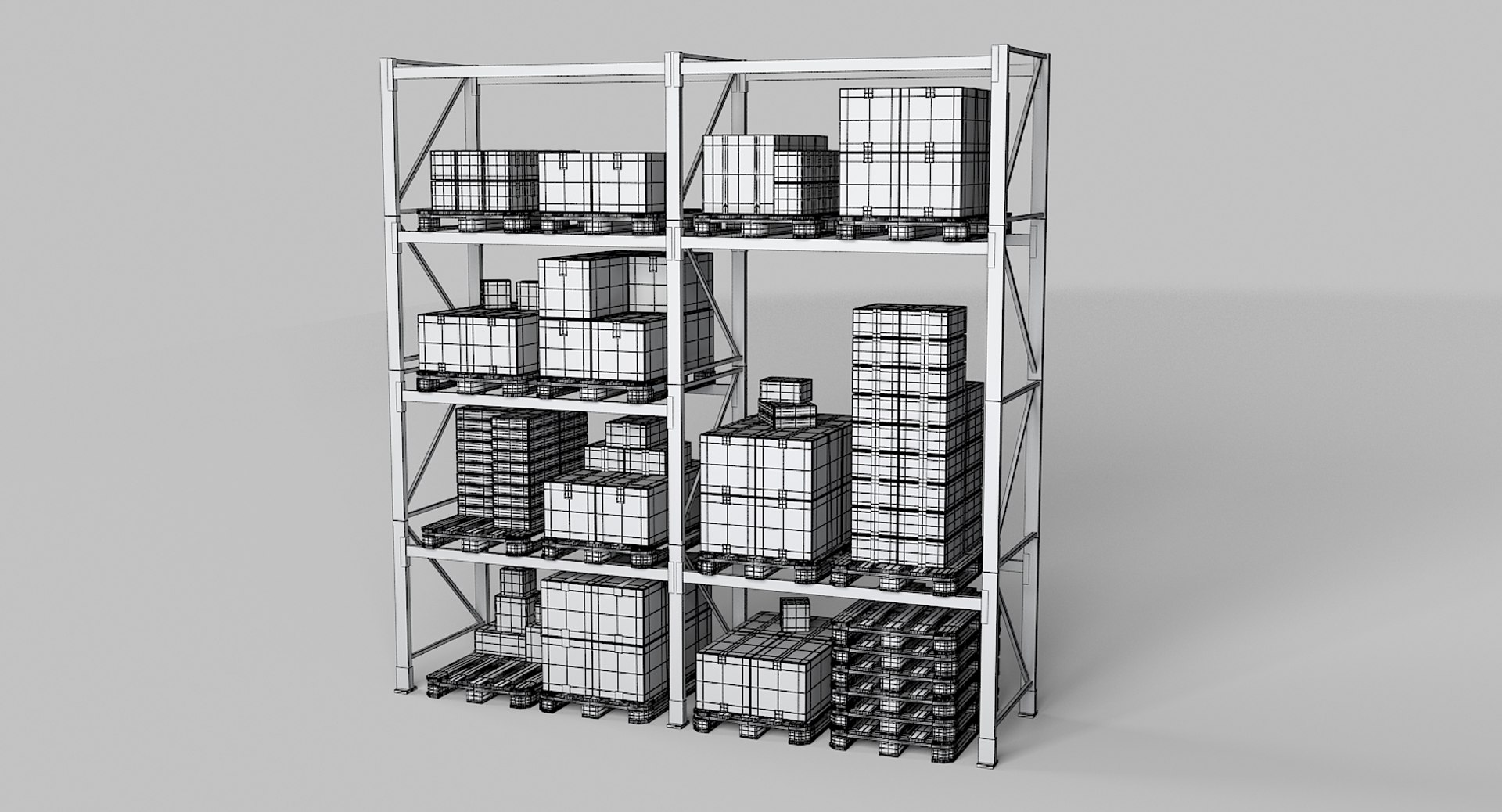3D Pallet Rack - TurboSquid 1265174