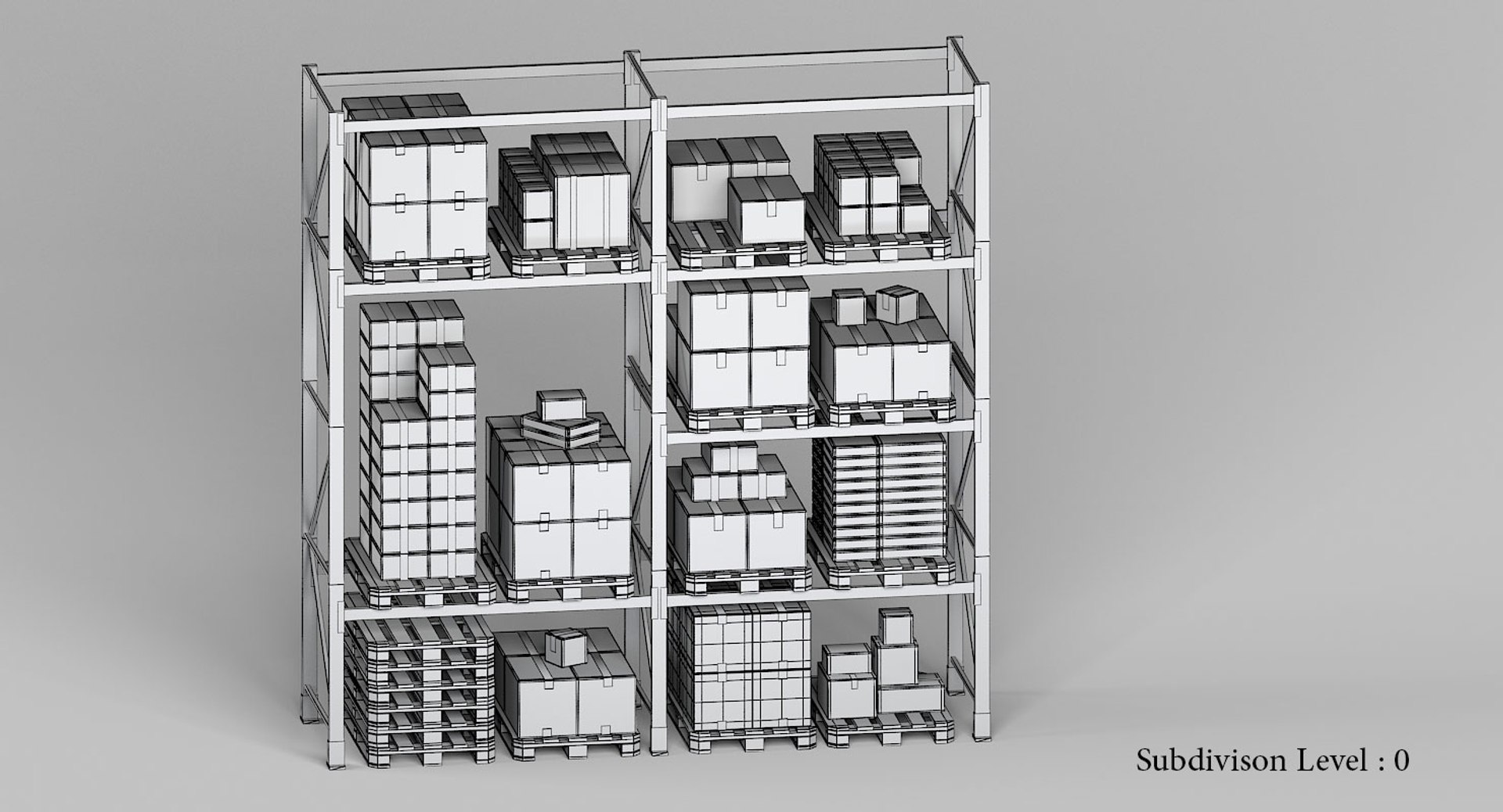 3D Pallet Rack - TurboSquid 1265174