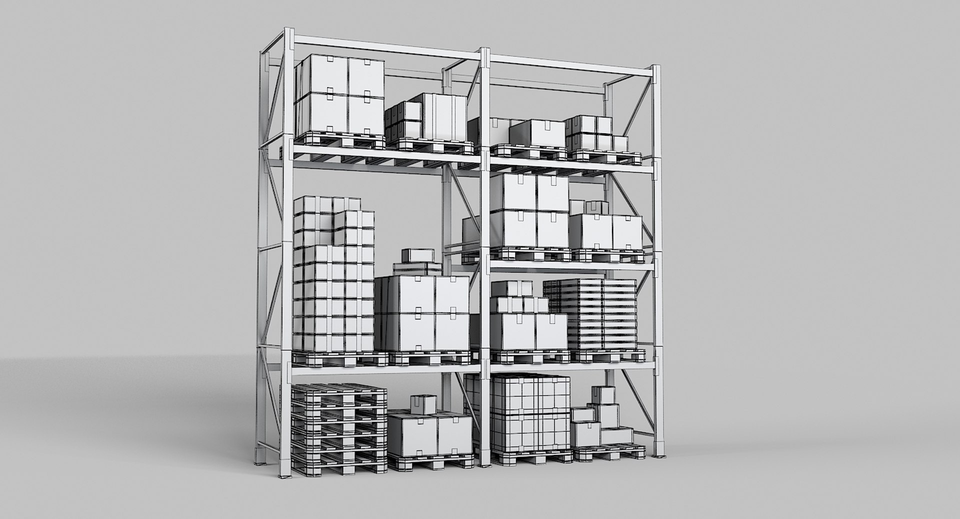 3D Pallet Rack - TurboSquid 1265174