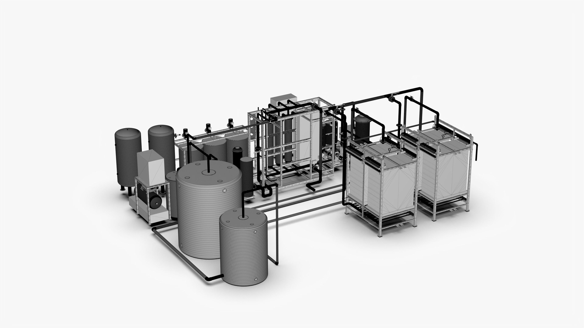 3D MBR Sewage Integrated Treatment System - TurboSquid 2009475