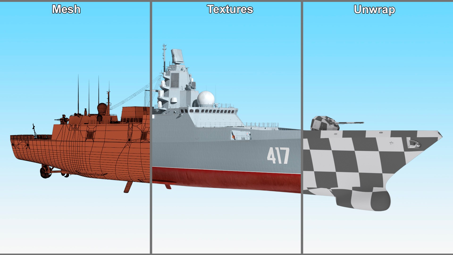 Advanced Naval Frigate Project 22350 3D Model - TurboSquid 2386391