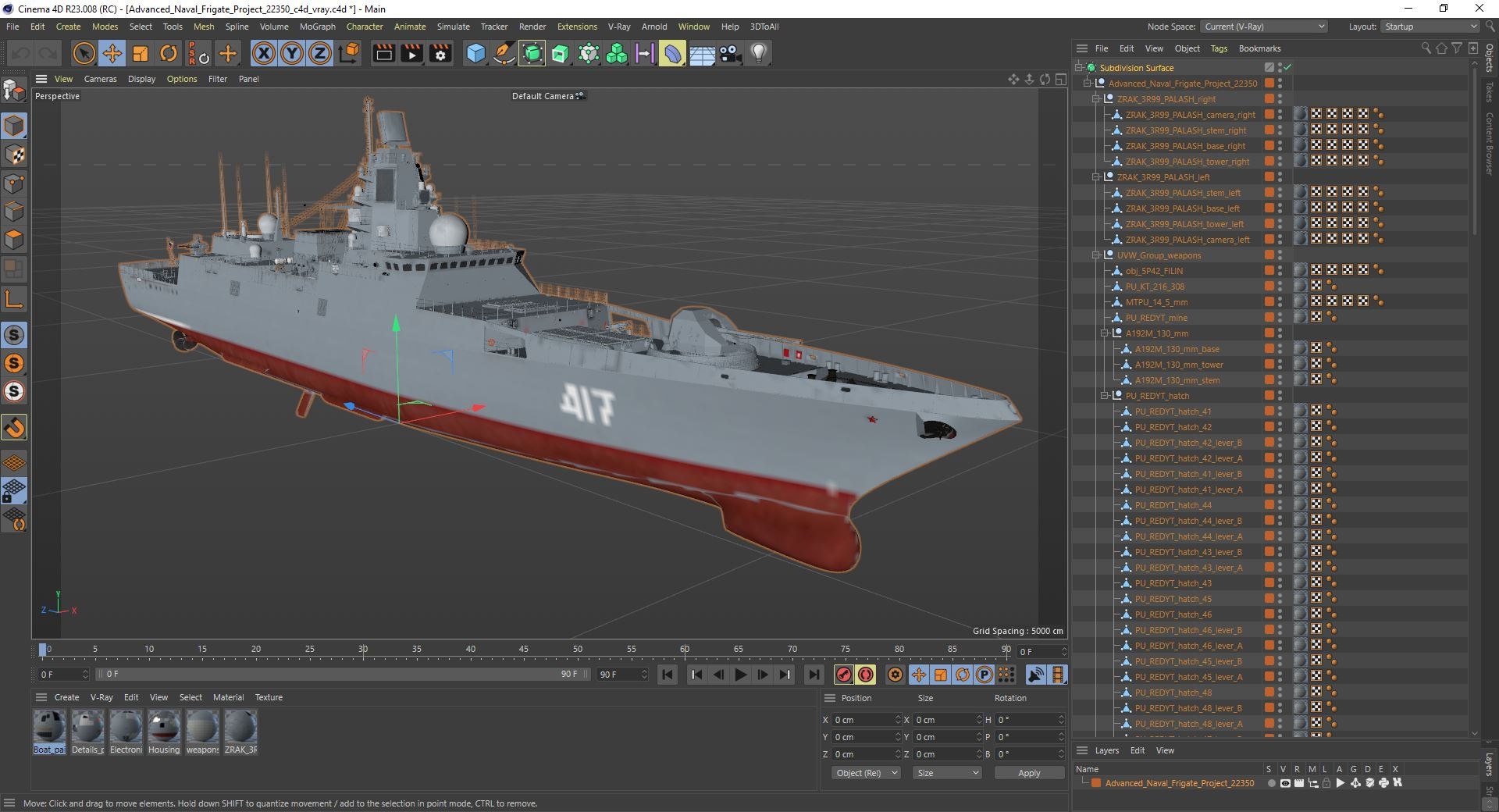 Advanced Naval Frigate Project 22350 3D Model - TurboSquid 2386391