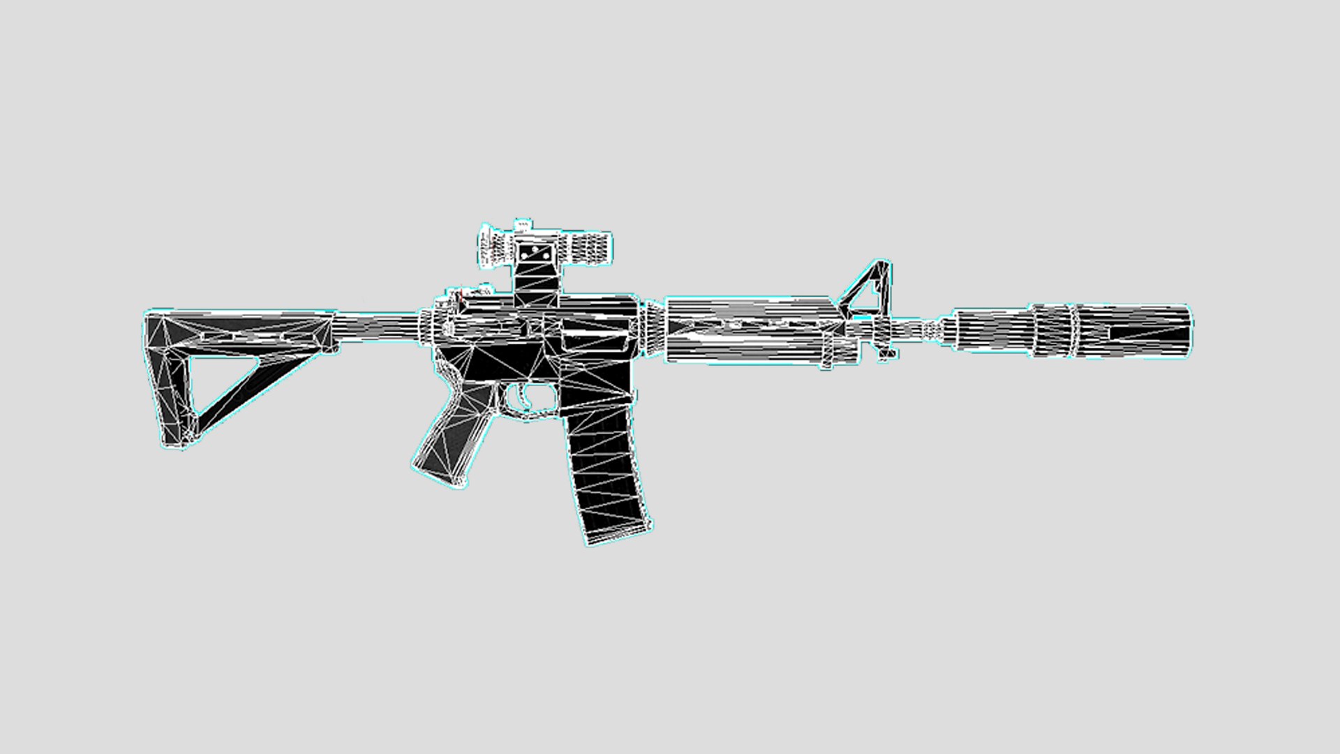 Carbine II Low Poly-Game Ready Gun 003 3D - TurboSquid 2108228