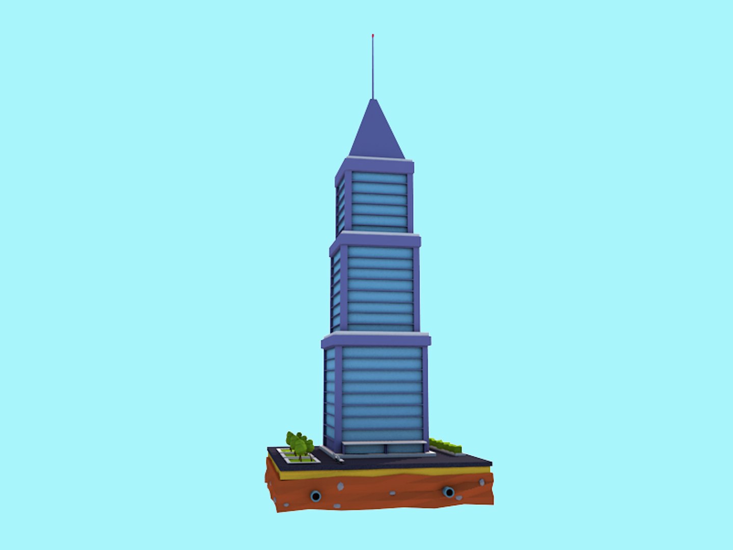 3D model cartoon skyscraper - TurboSquid 1202036